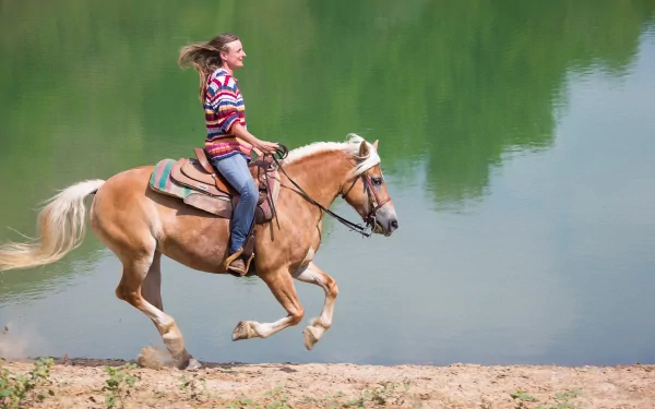 Fiery Horse Riding Adventure - 4K Ultra HD Wallpaper by QuantumCurator