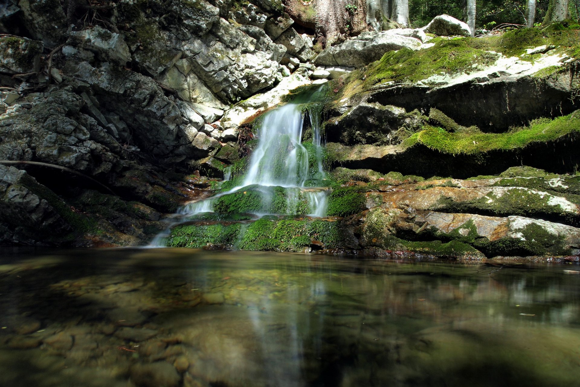Serene Waterfall Haven: Stunning HD Nature Escape | 2048x1365 ...