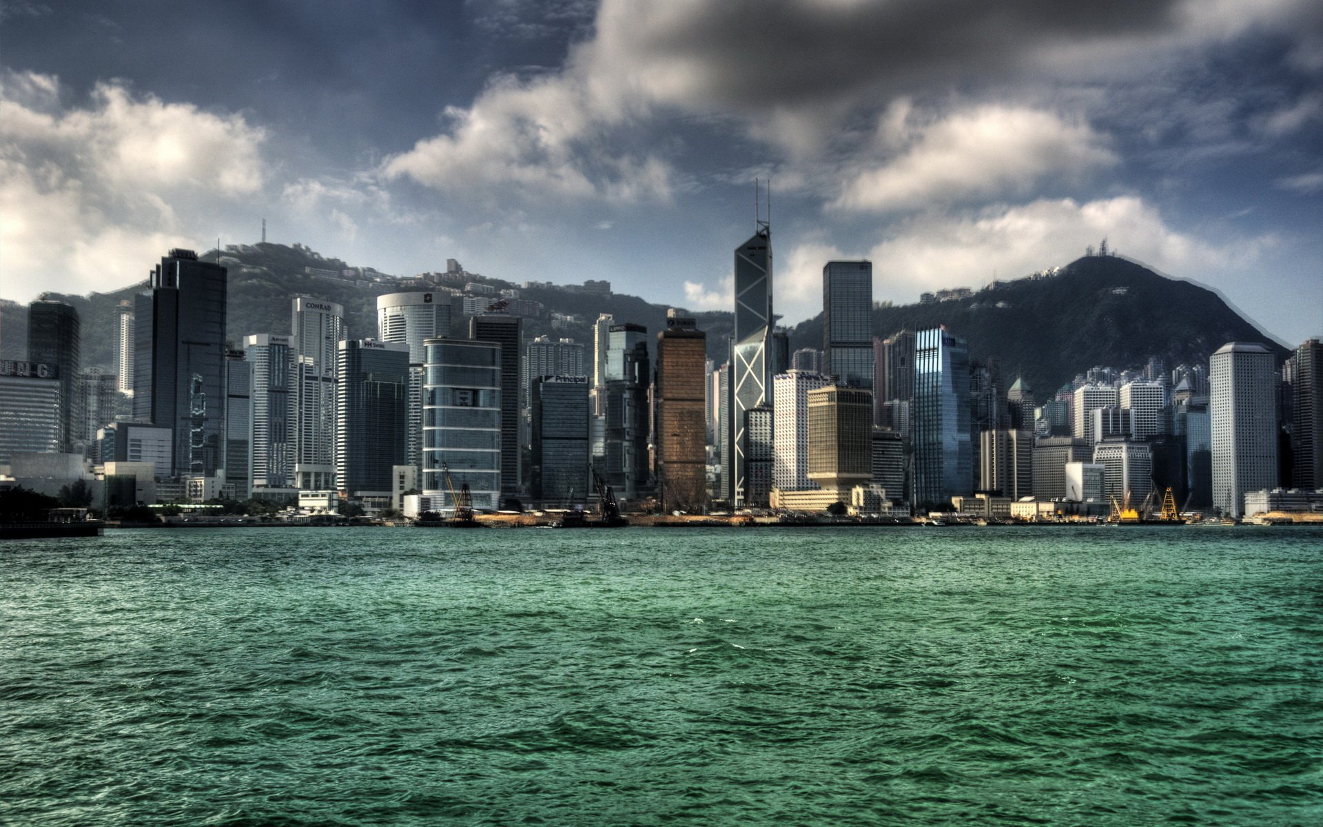 Download Hong Kong Man Made City HD Wallpaper