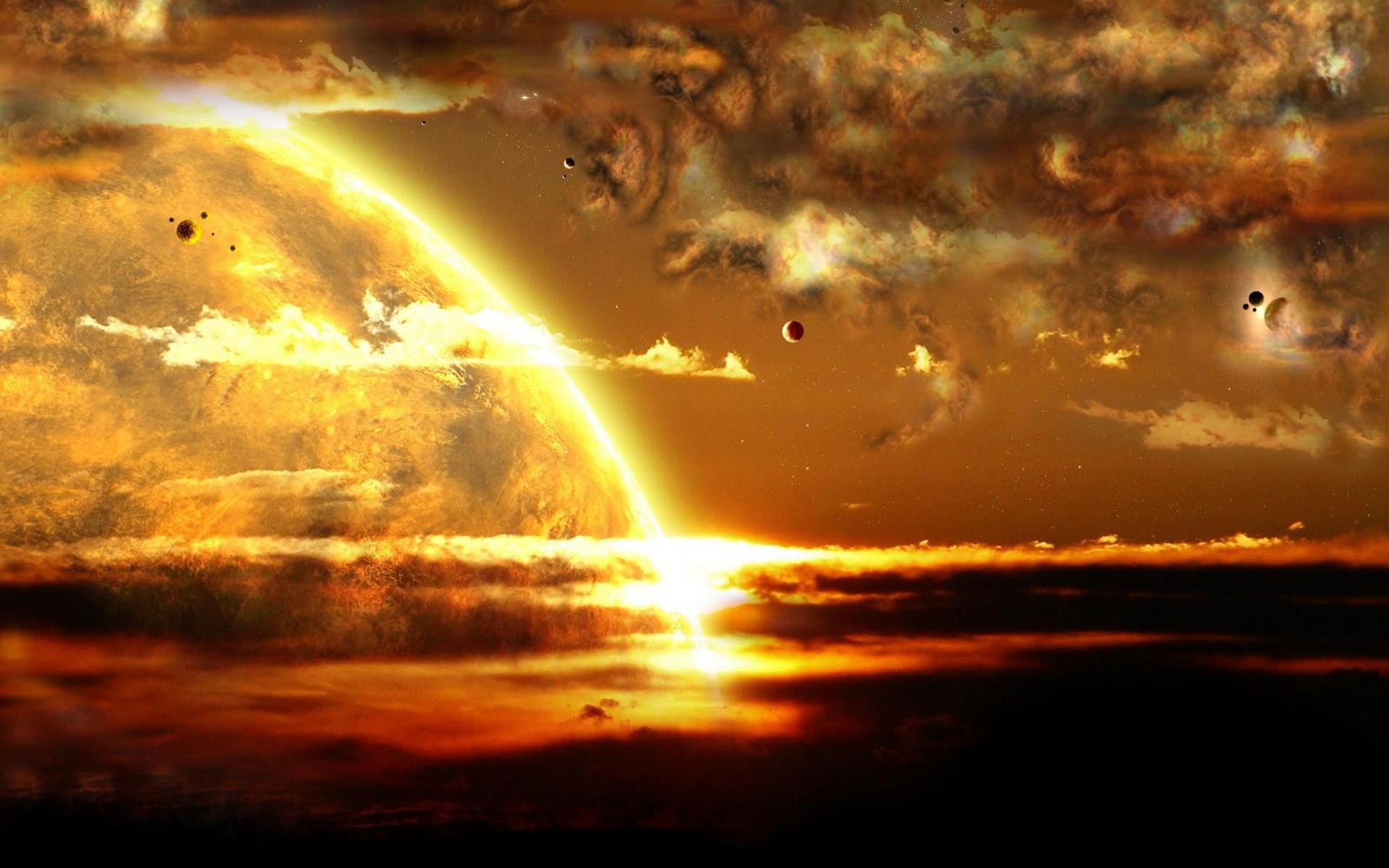 Download Sci Fi Planet Rise HD Wallpaper