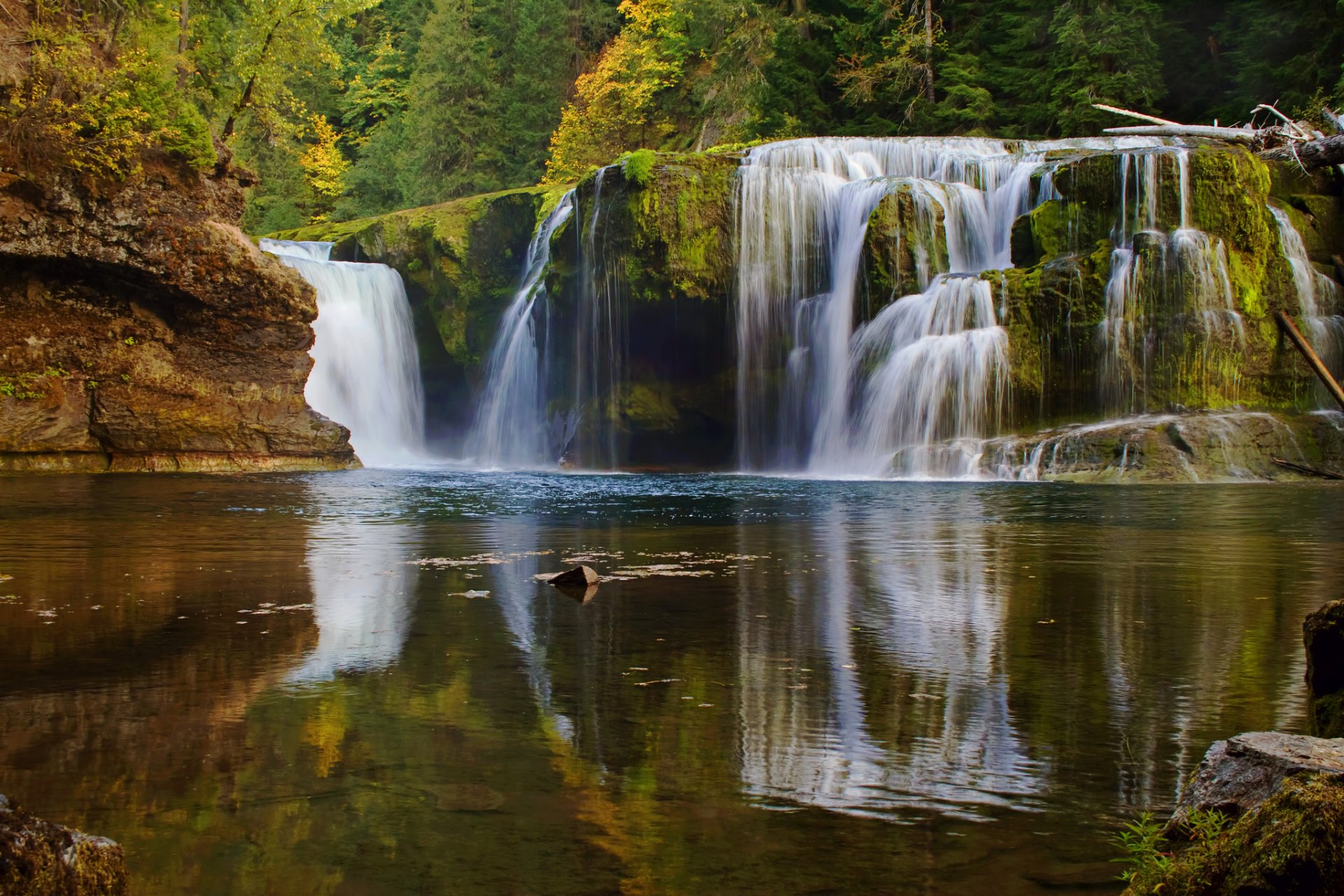 Serene Nature Waterfall HD Wallpaper: Tranquil Cascades in Lush ...