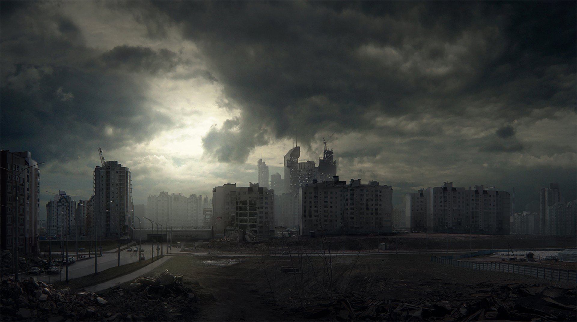 Post-Apocalyptic Sci-Fi HD Wallpaper: A Dystopian Horizon