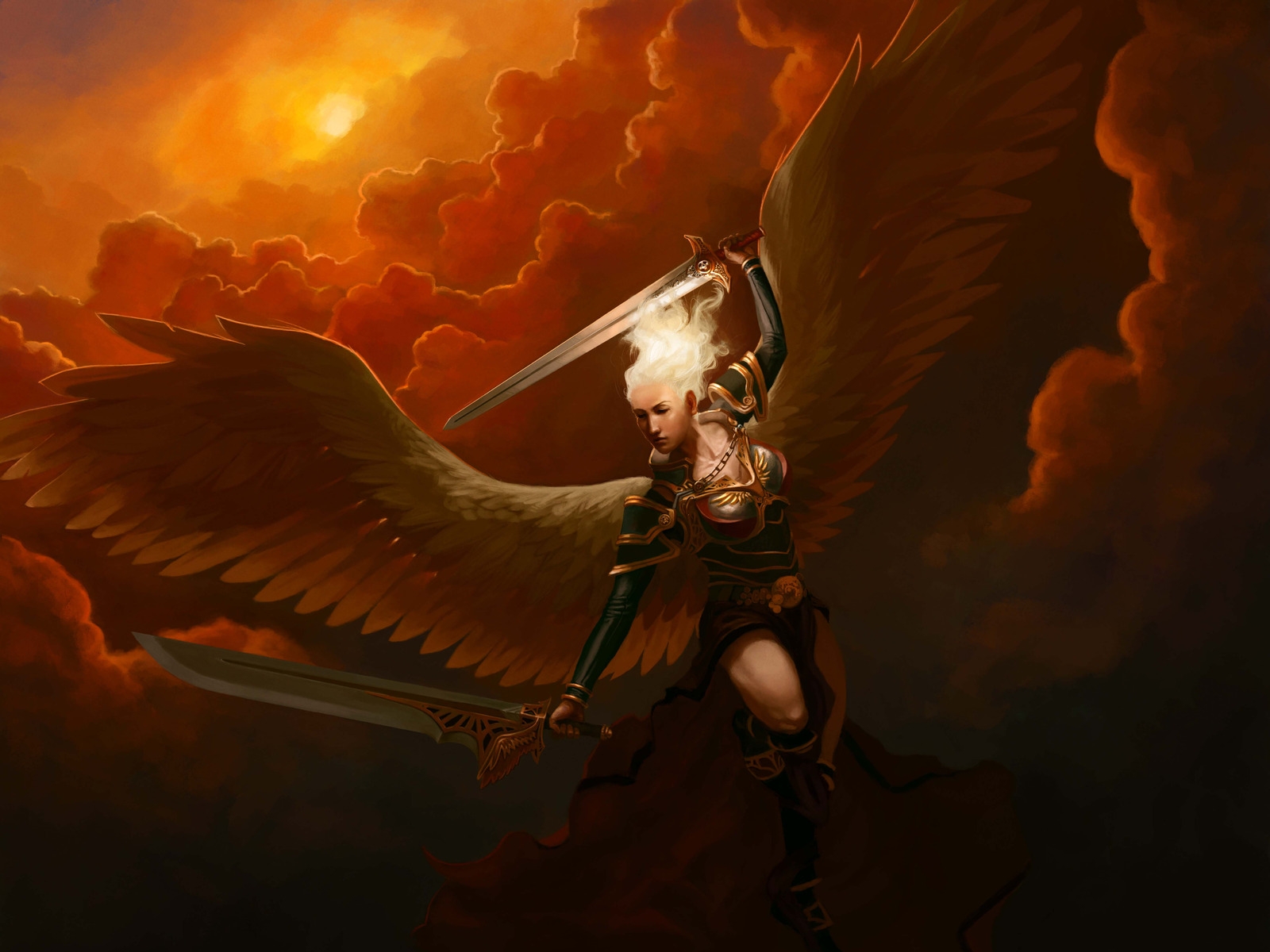 Download Fantasy Angel Warrior Wallpaper