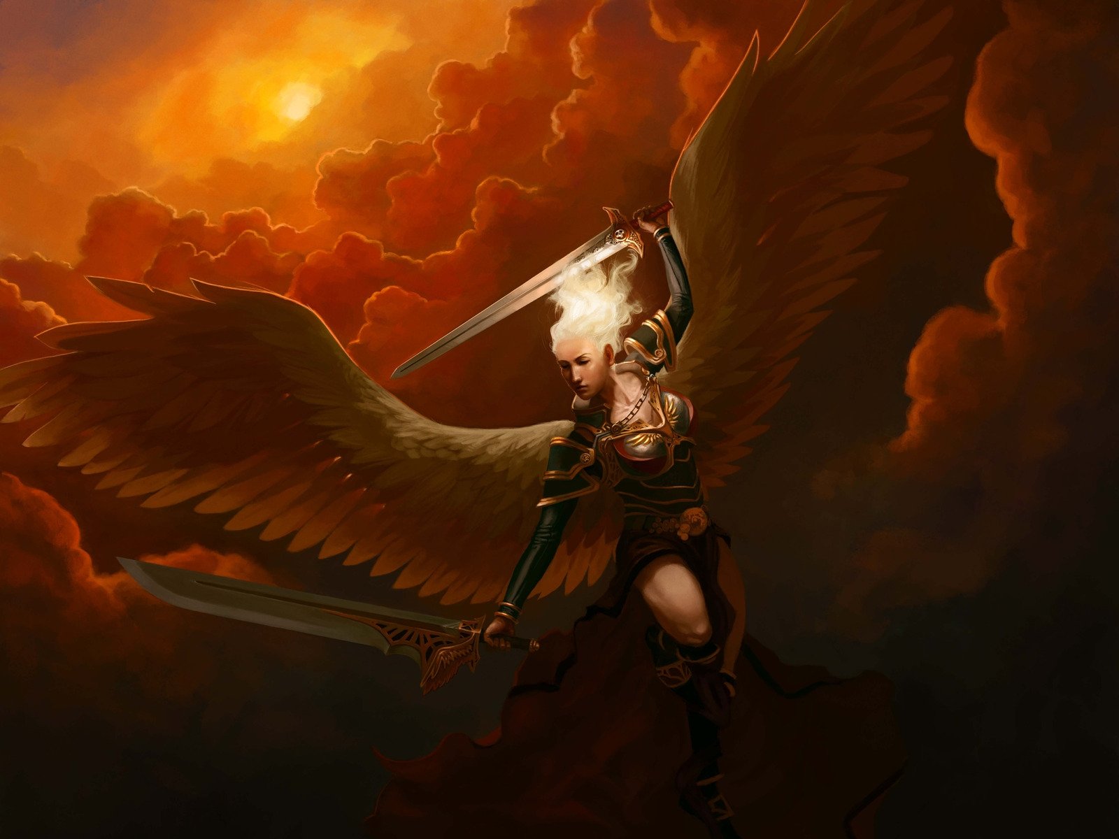 Epic Fantasy Angel Warrior HD Wallpaper | 1600x1200 | Wallpaper Abyss