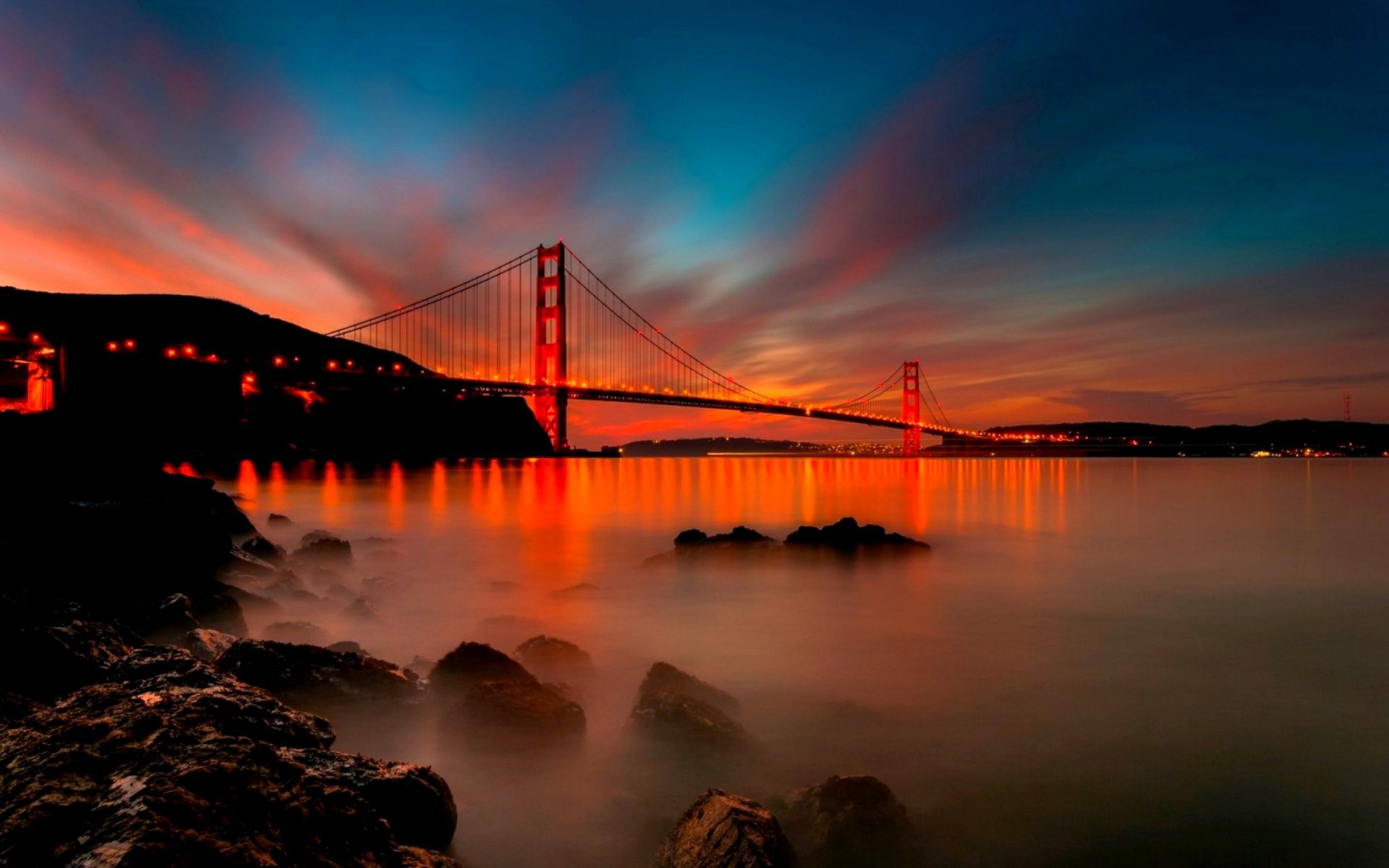 Stunning Golden Gate HD Wallpaper at Dusk | 2560x1600 | Wallpaper Abyss