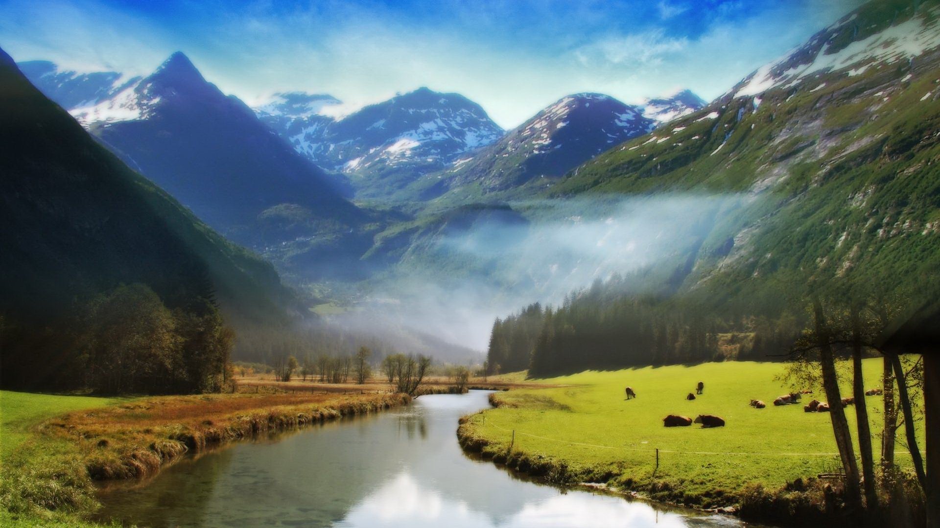 Misty Alpine Escape — HD Mountain Nature Wallpaper | 1920x1079 ...