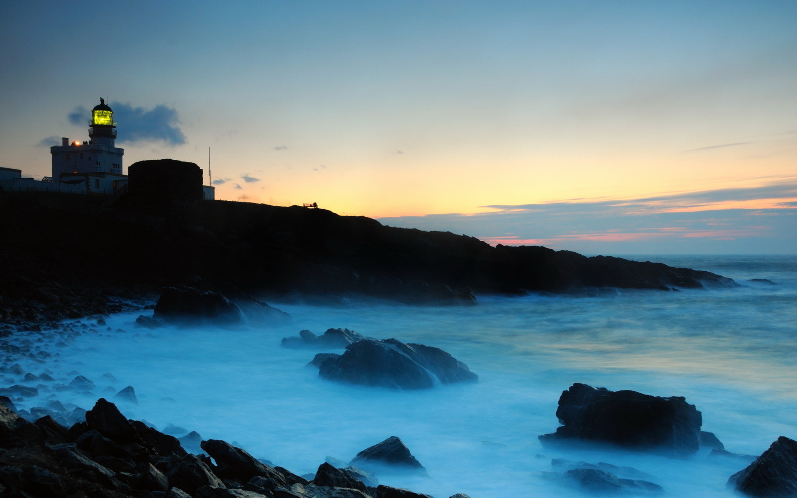 Download Horizon Blue Sea Ocean Man Made Lighthouse HD Wallpaper