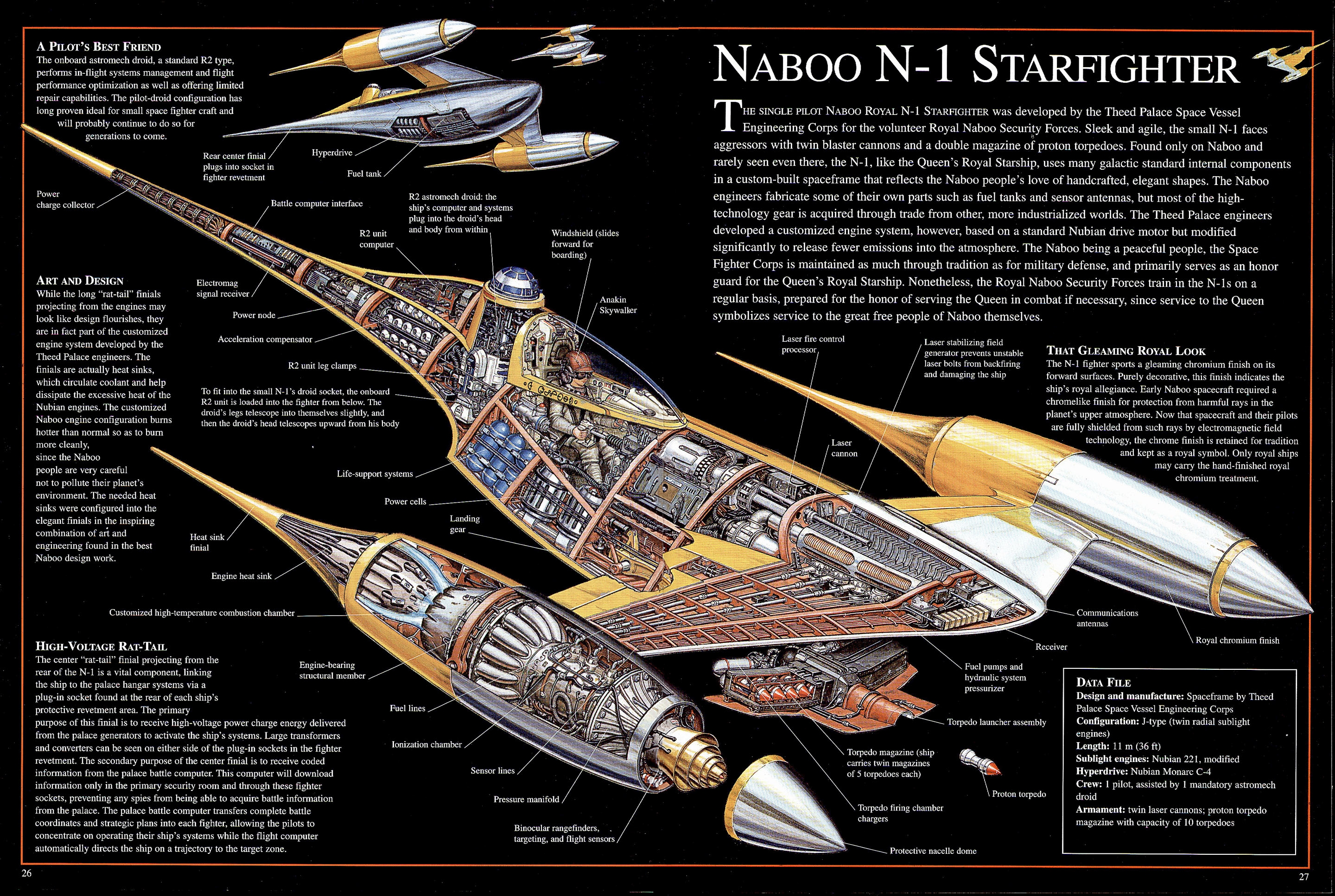 HD Naboo N-1 Starfighter Blueprint – Free Sci-Fi Star Wars Wallpaper
