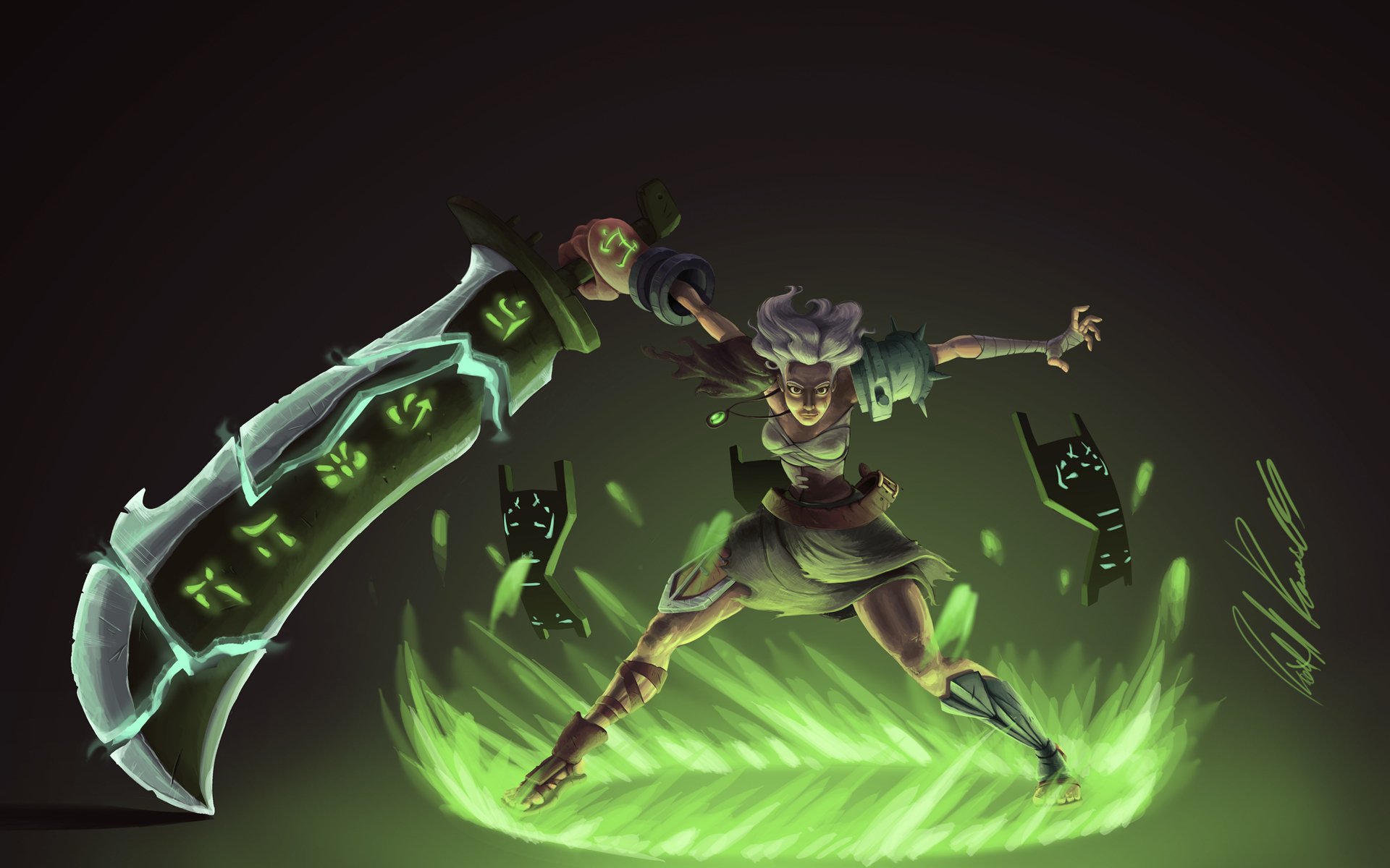 Riven Unleashed: Epic League of Legends HD Wallpaper by Keith Michael ...