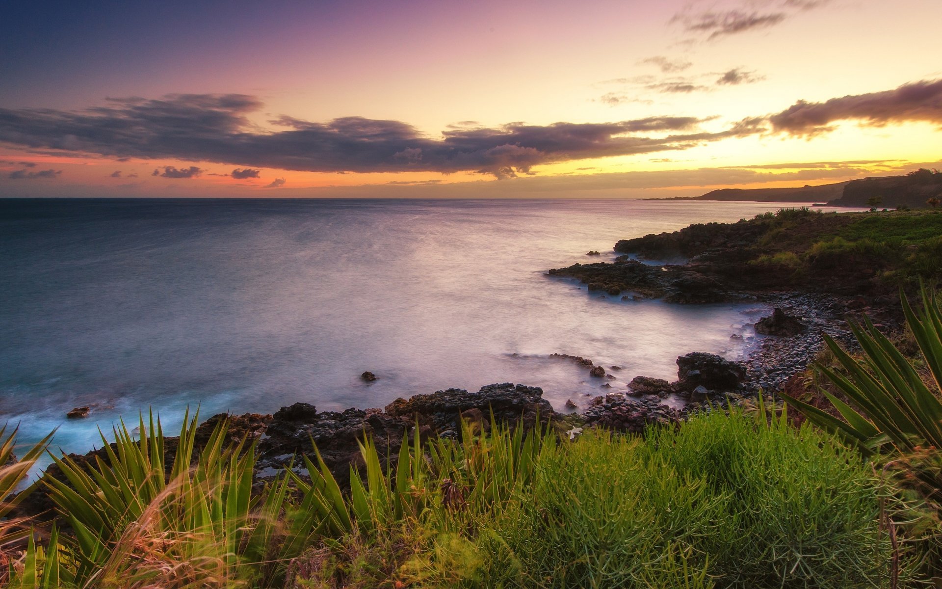 Download Hawaii Coast Ocean Nature Sunset Coastline HD Wallpaper ...