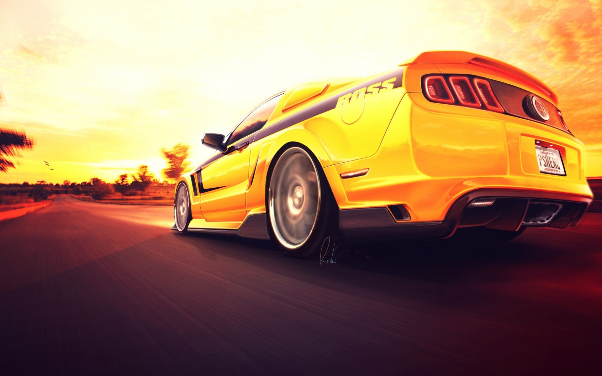 HD Ford Mustang Wallpaper – Sunset Drive Power and Style | 1920x1200 ...