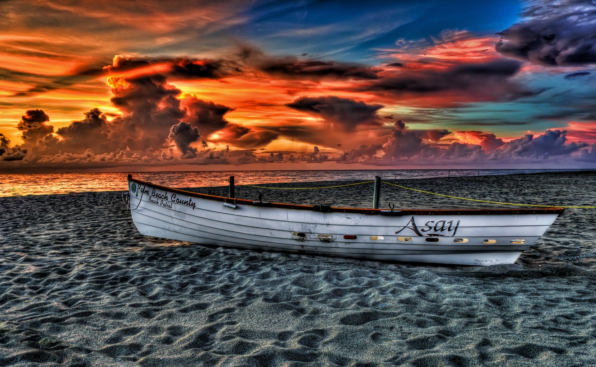 Sunset Skiff — HD Beach Boat Wallpaper | 1920x1184 | Wallpaper Abyss