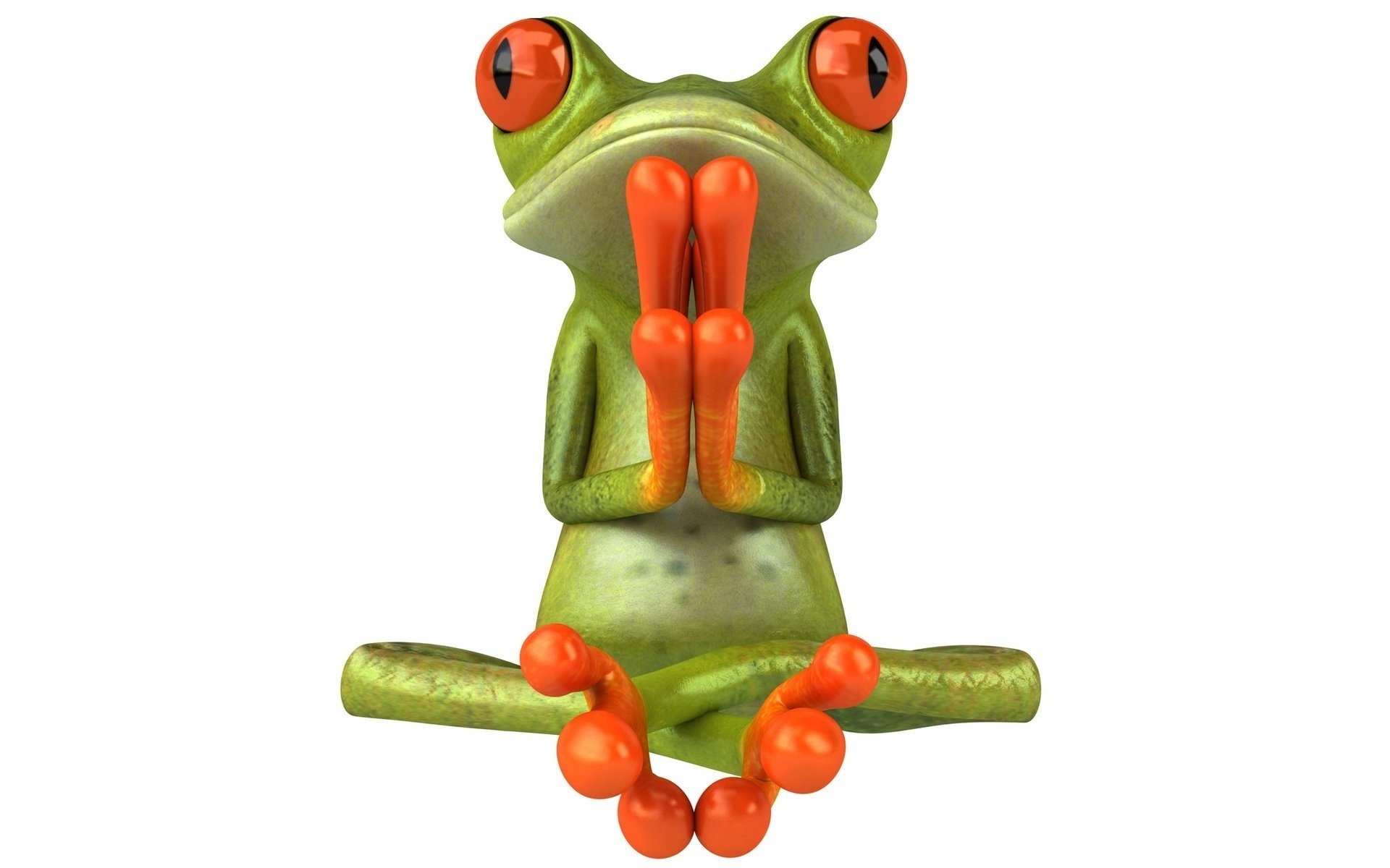 Vibrant CGI Frog: HD Animal Wallpaper