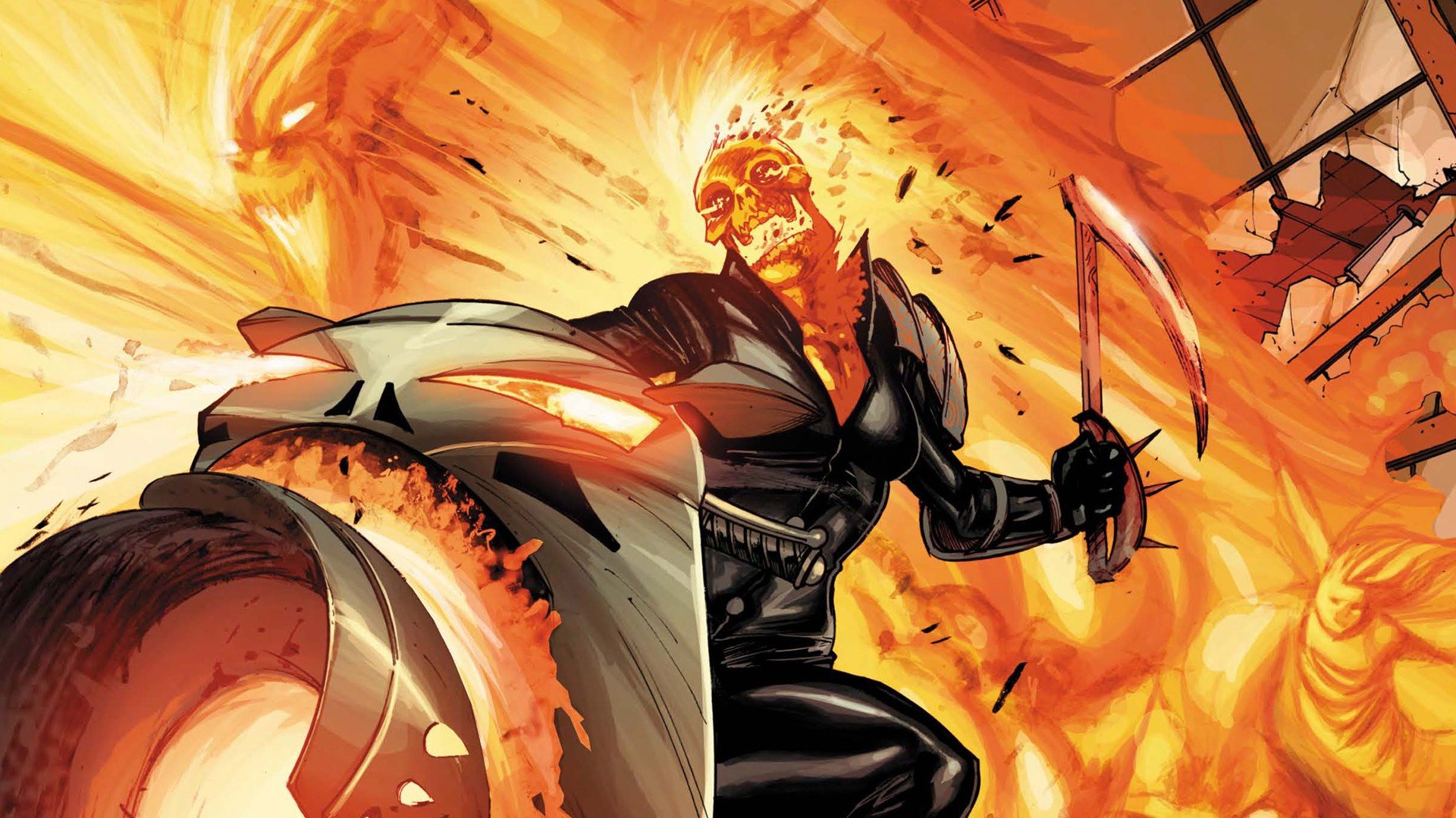 Ghost Rider Inferno: Venom’s Circle of Four HD Comic Wallpaper