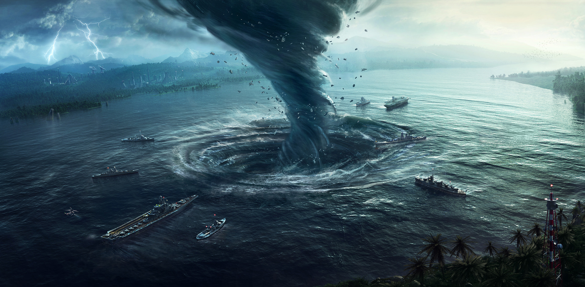 Apocalyptic Sci-Fi Tempest: HD Wallpaper of the Last Storm by Wasteland-3D