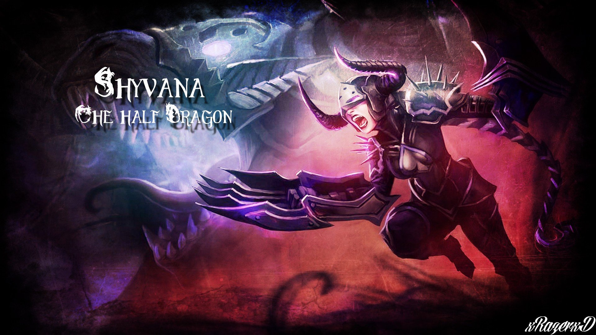 Shyvana HD Wallpaper – Fierce Half-Dragon from League of Legends