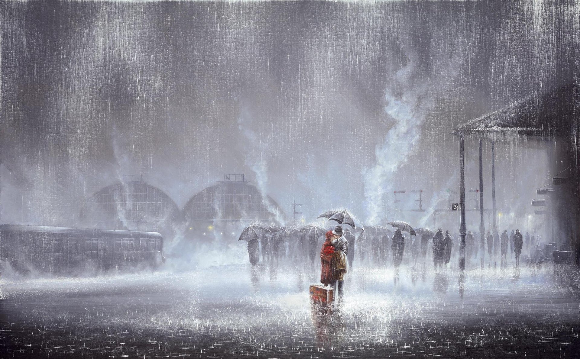 Dreamy Rainfall: HD Artistic Wallpaper by Jeff Rowland