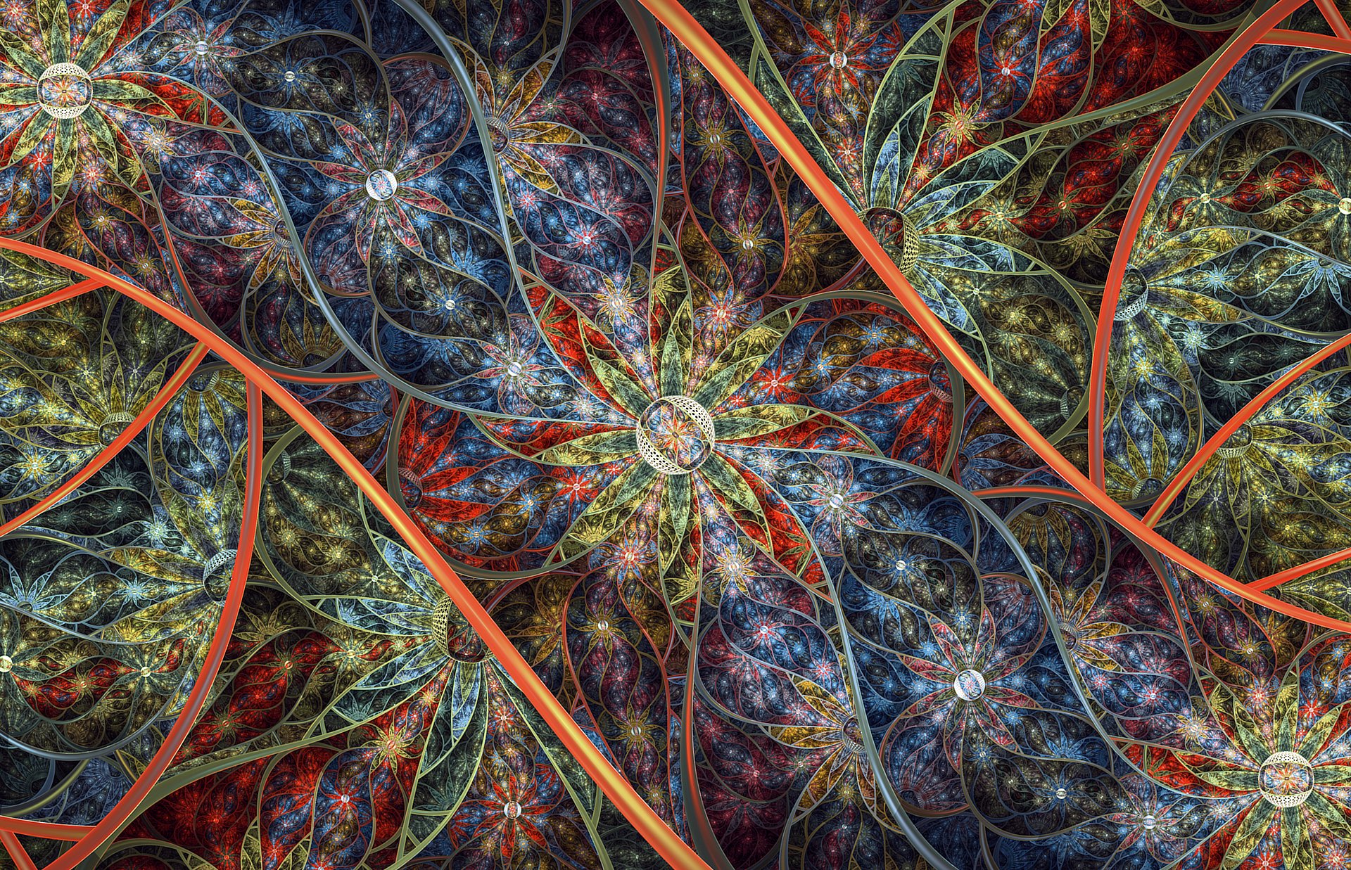 Psychedelic Fractal Symphony: Colorful HD Wallpaper by FractalDesire