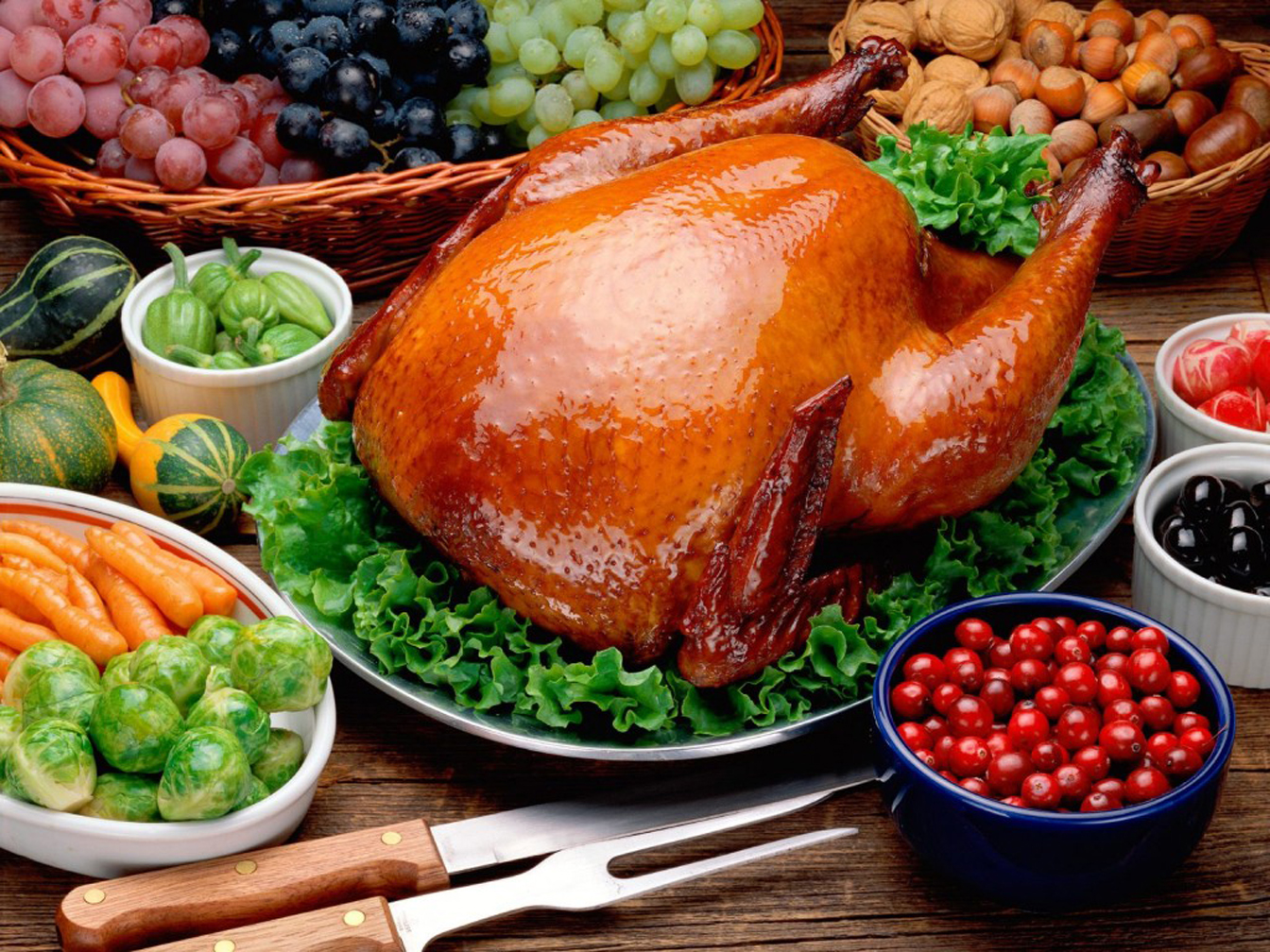 Delectable Roasted Turkey Feast HD Wallpaper