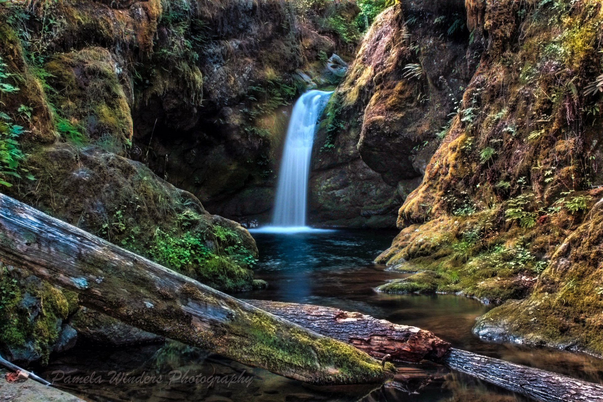 Serene Waterfall Escape: Stunning HD Nature Wallpaper by Pamela Winders ...