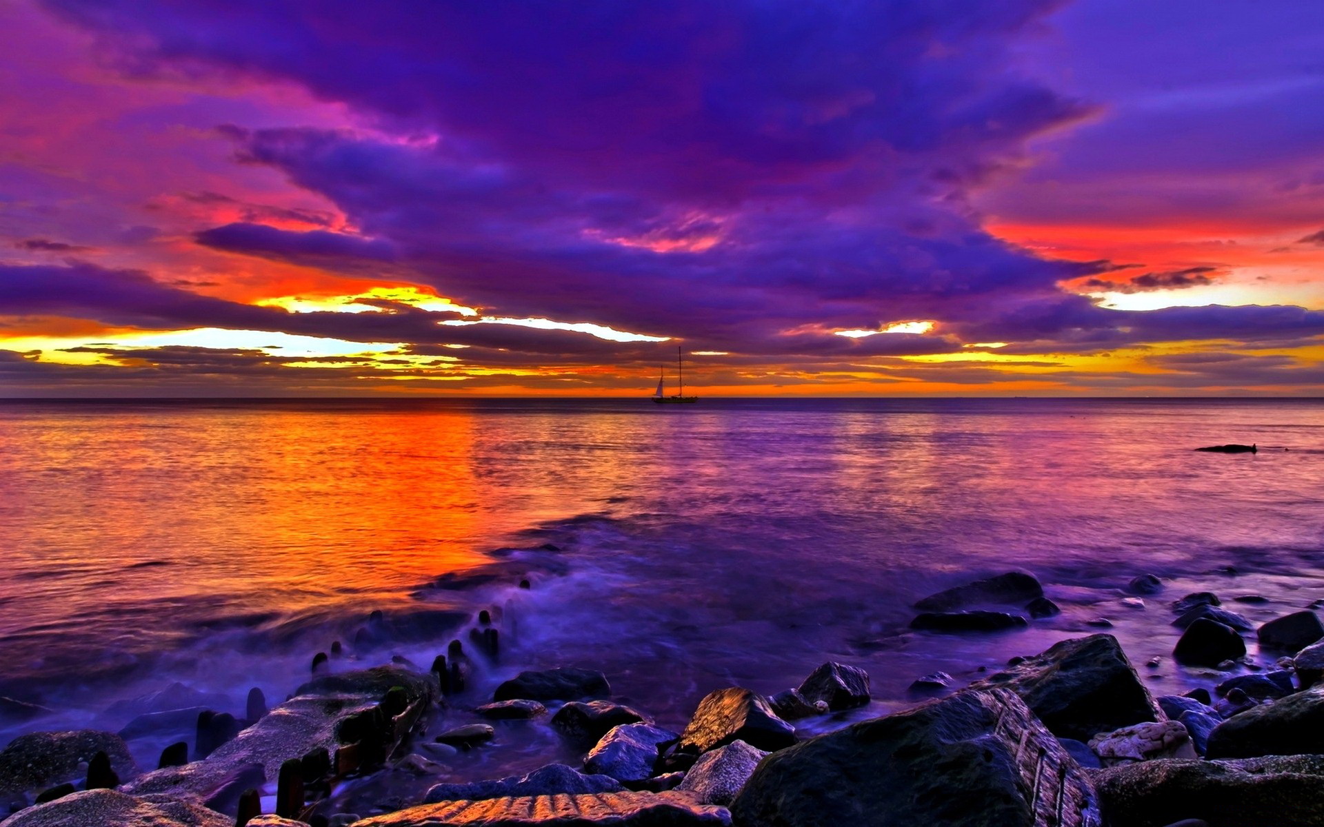 Stunning Nature Sunset HD Wallpaper