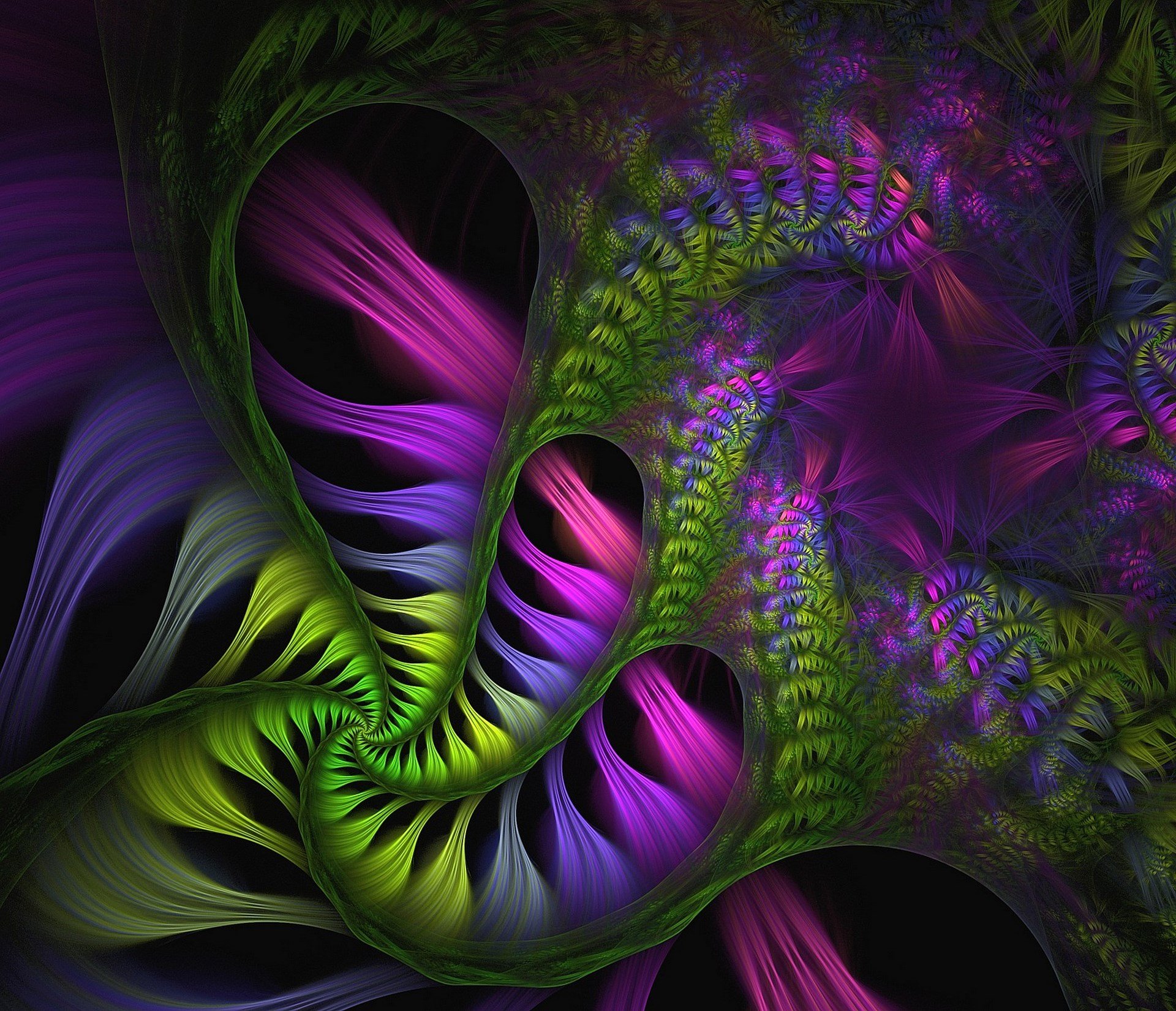 Fractal Fusion: Vibrant Abstract HD Wallpaper