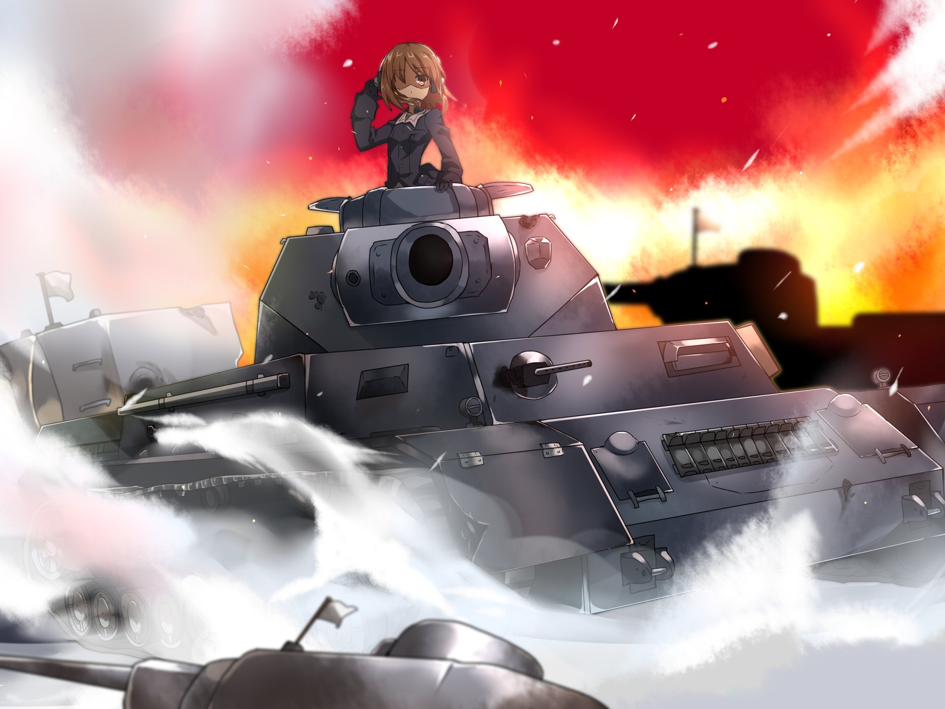HD Wallpaper: Girls und Panzer Battle Scene