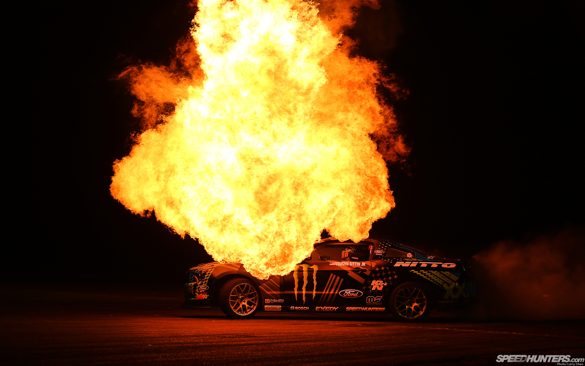 Download Ford Fire Vehicle Ford Mustang HD Wallpaper