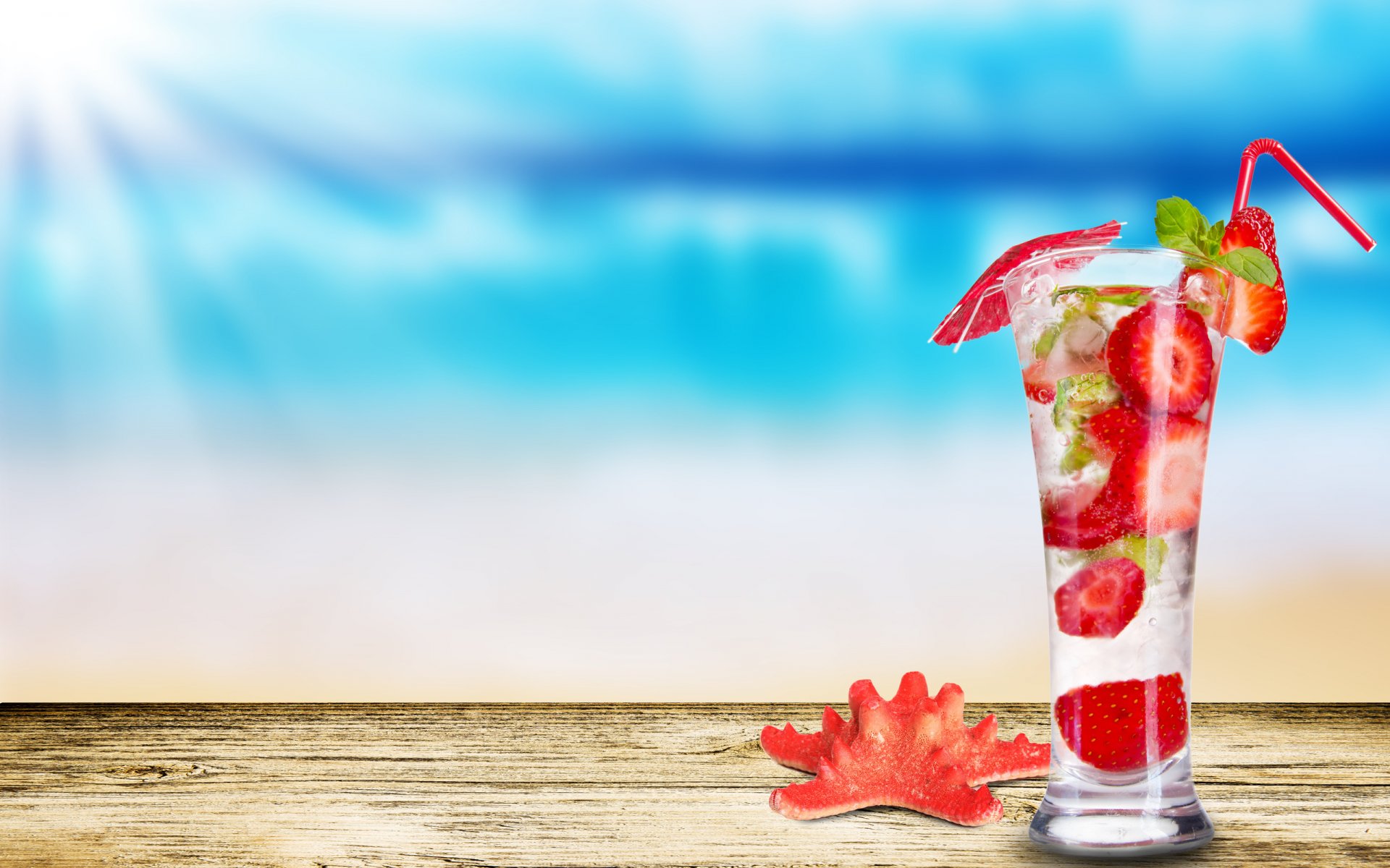 Tropical Delight: Refreshing Summer Cocktail HD Wallpaper