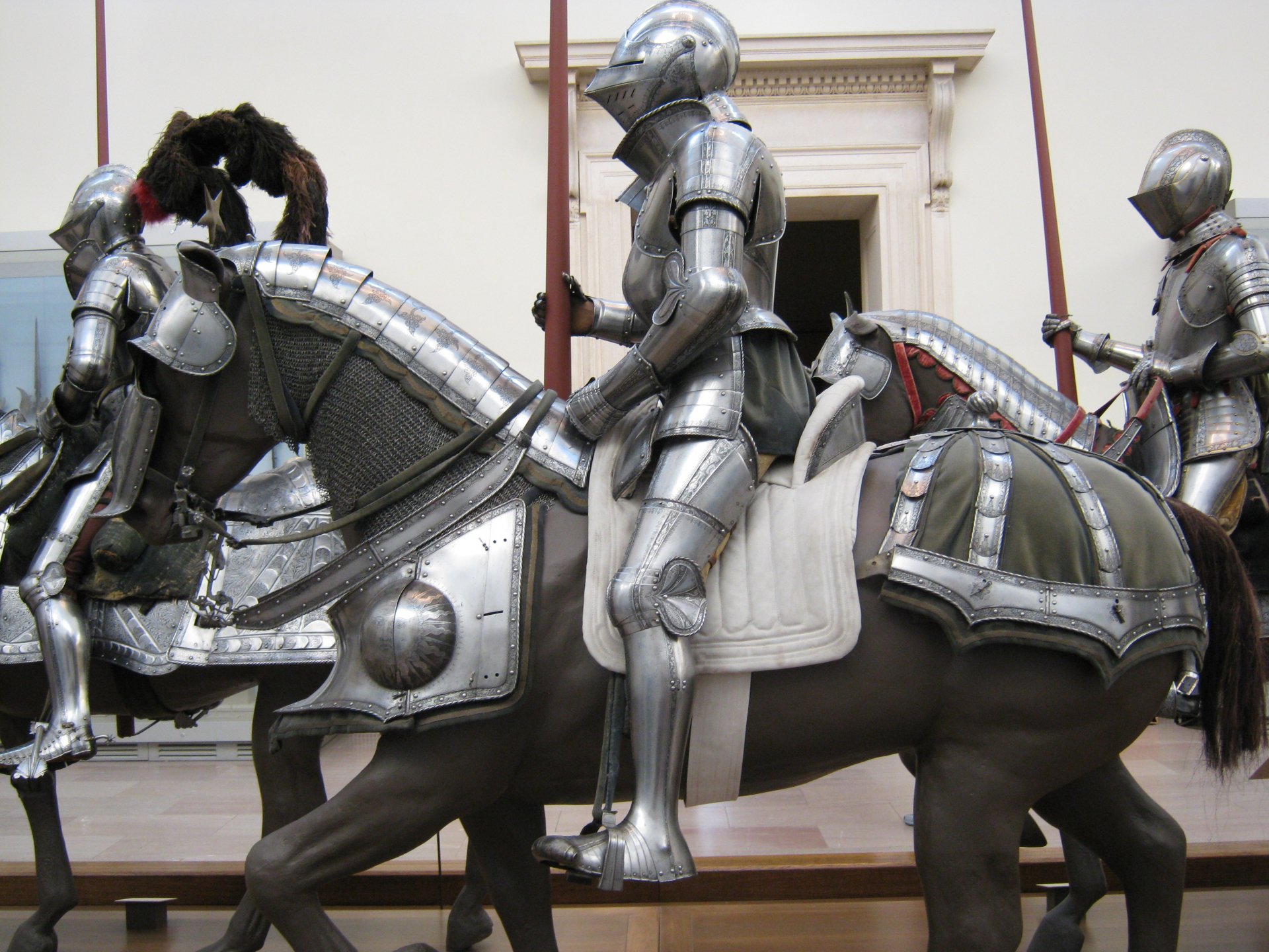 HD Wallpaper: Majestic Man-Made Armor on Mounted Knights