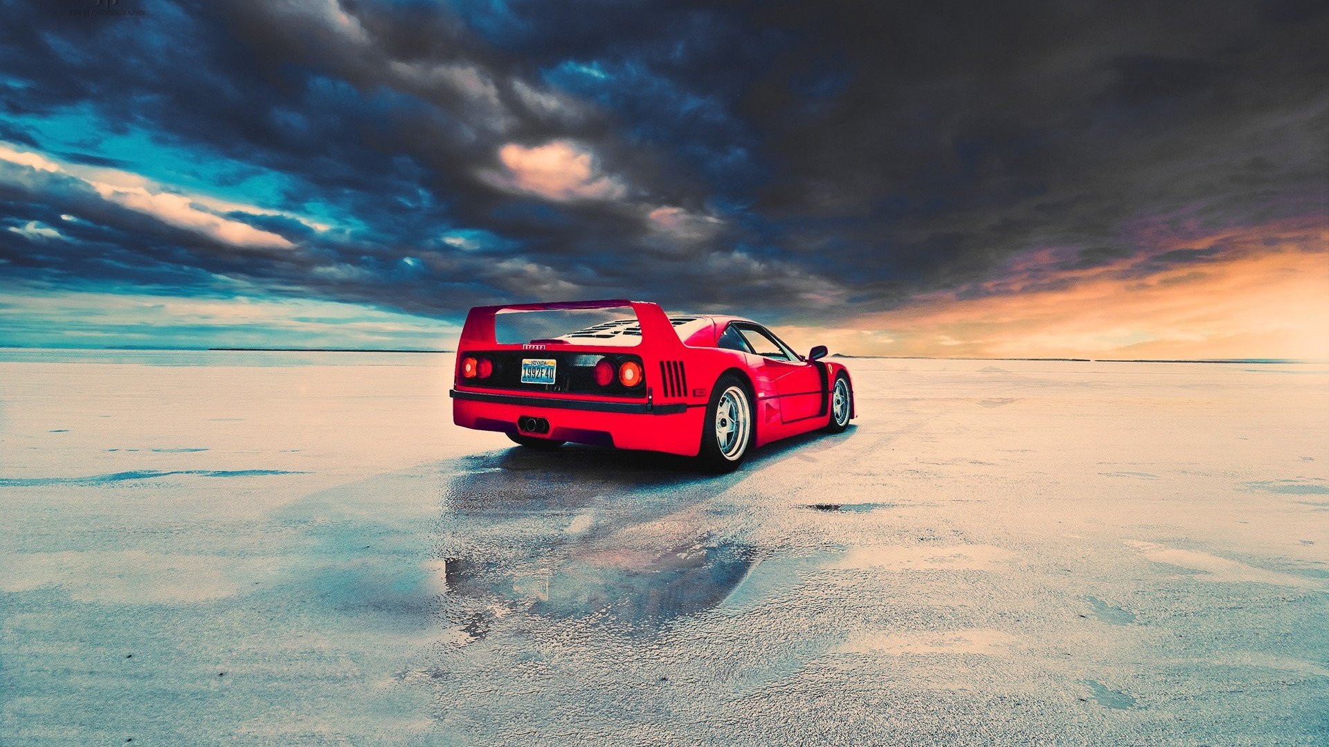 Ferrari Fury: Stunning HD Vehicle Wallpaper Under a Dramatic Sky