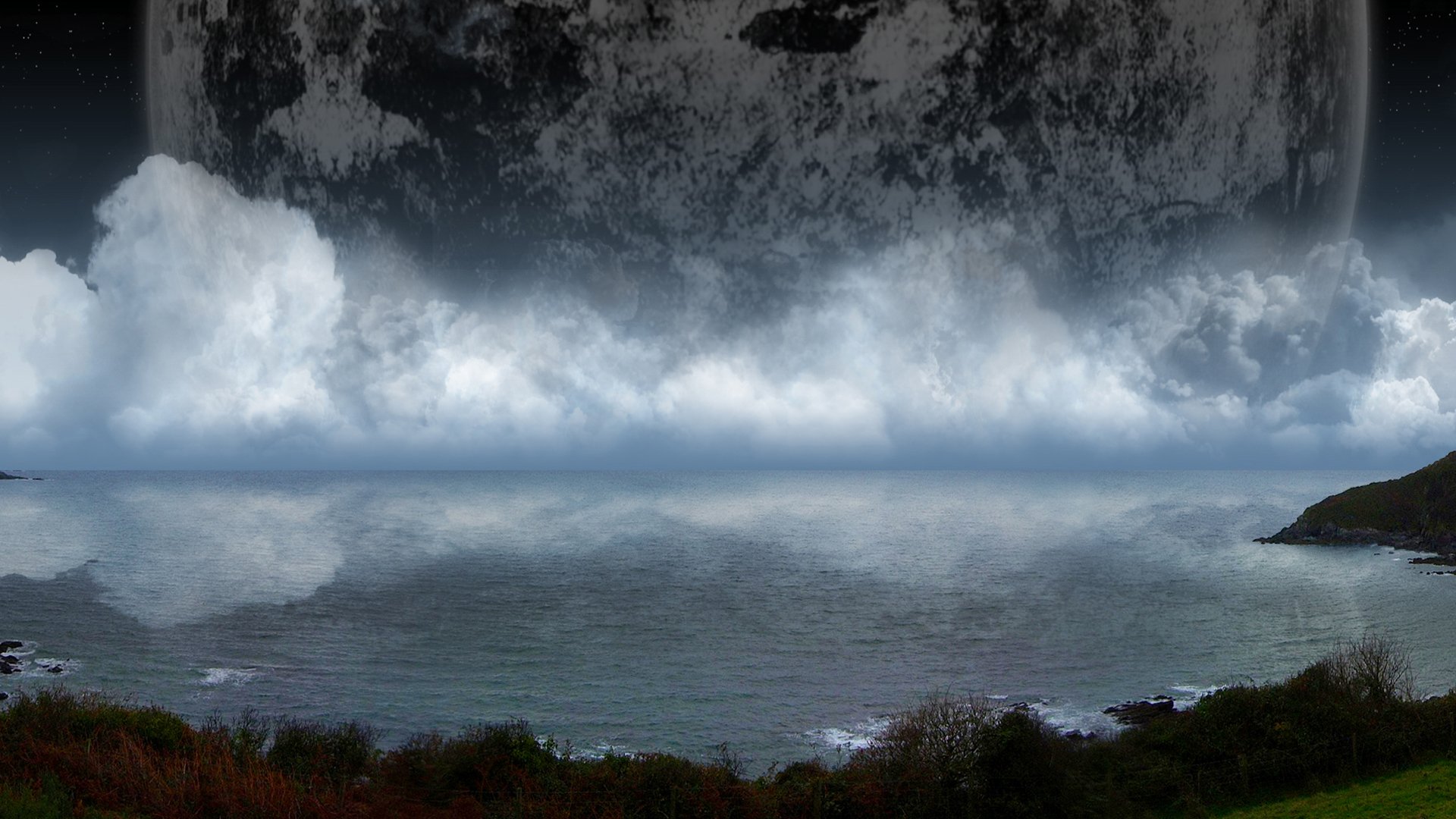 Download Sci Fi Planet Rise HD Wallpaper