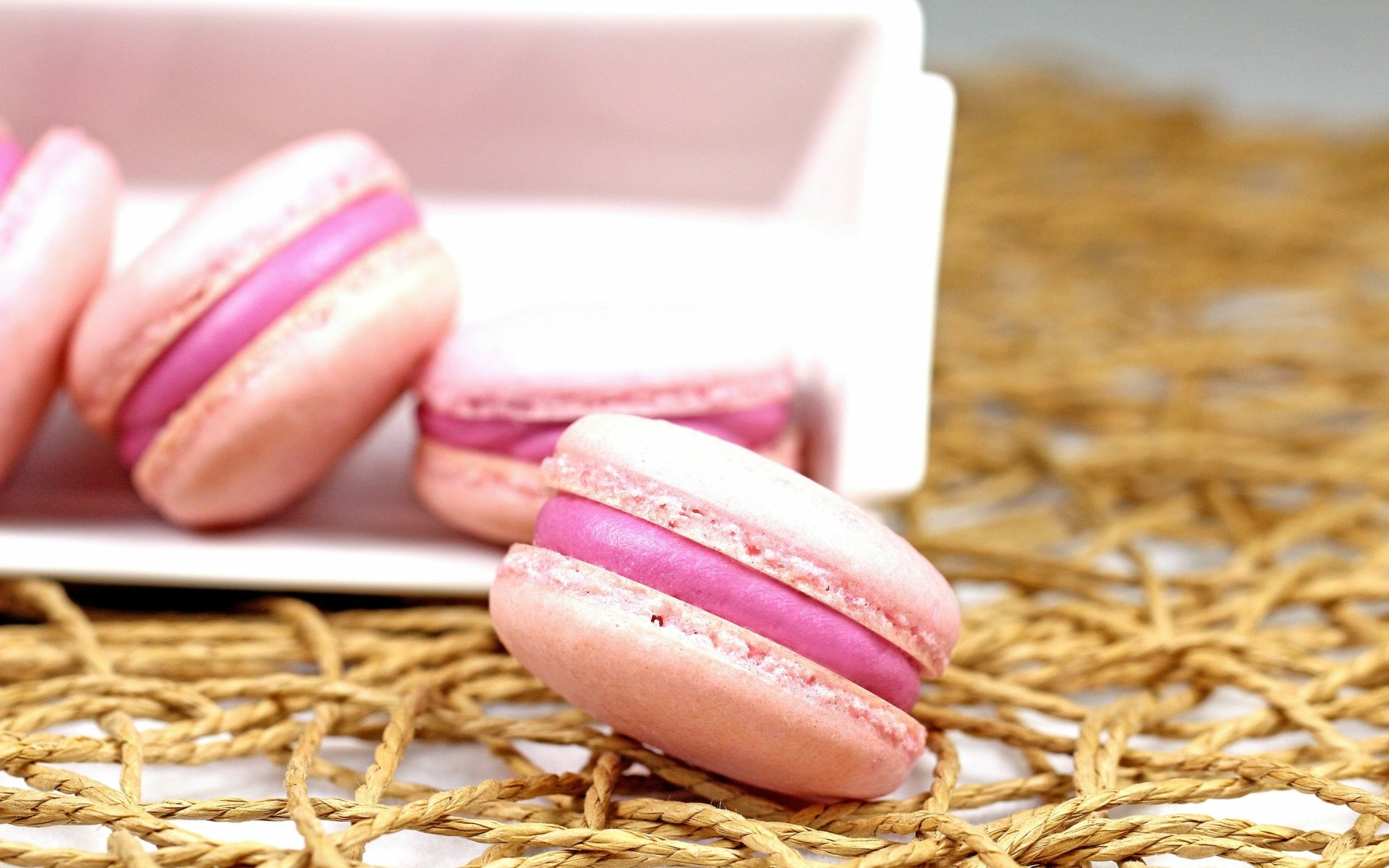 Delightful Pink Macarons HD Wallpaper – Sweet Food Bliss