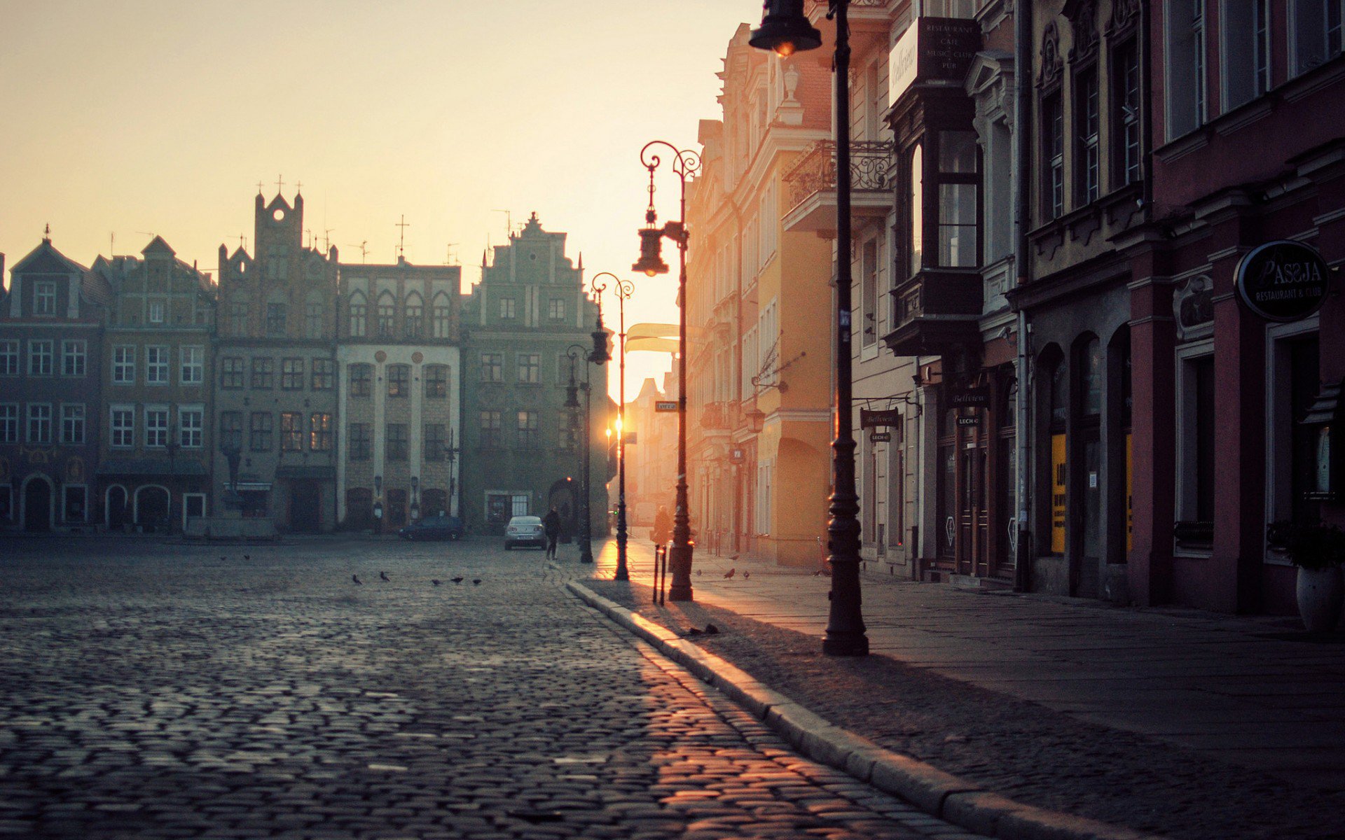 Historic Town at Dawn: A Man-Made Urban Charm in HD
