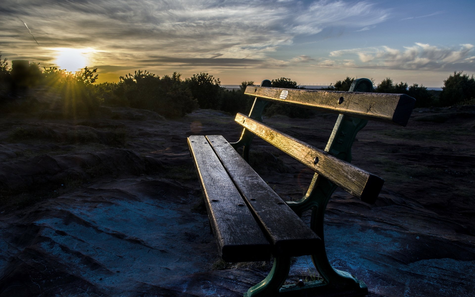 Serene Sunset Bench - HD Wallpaper