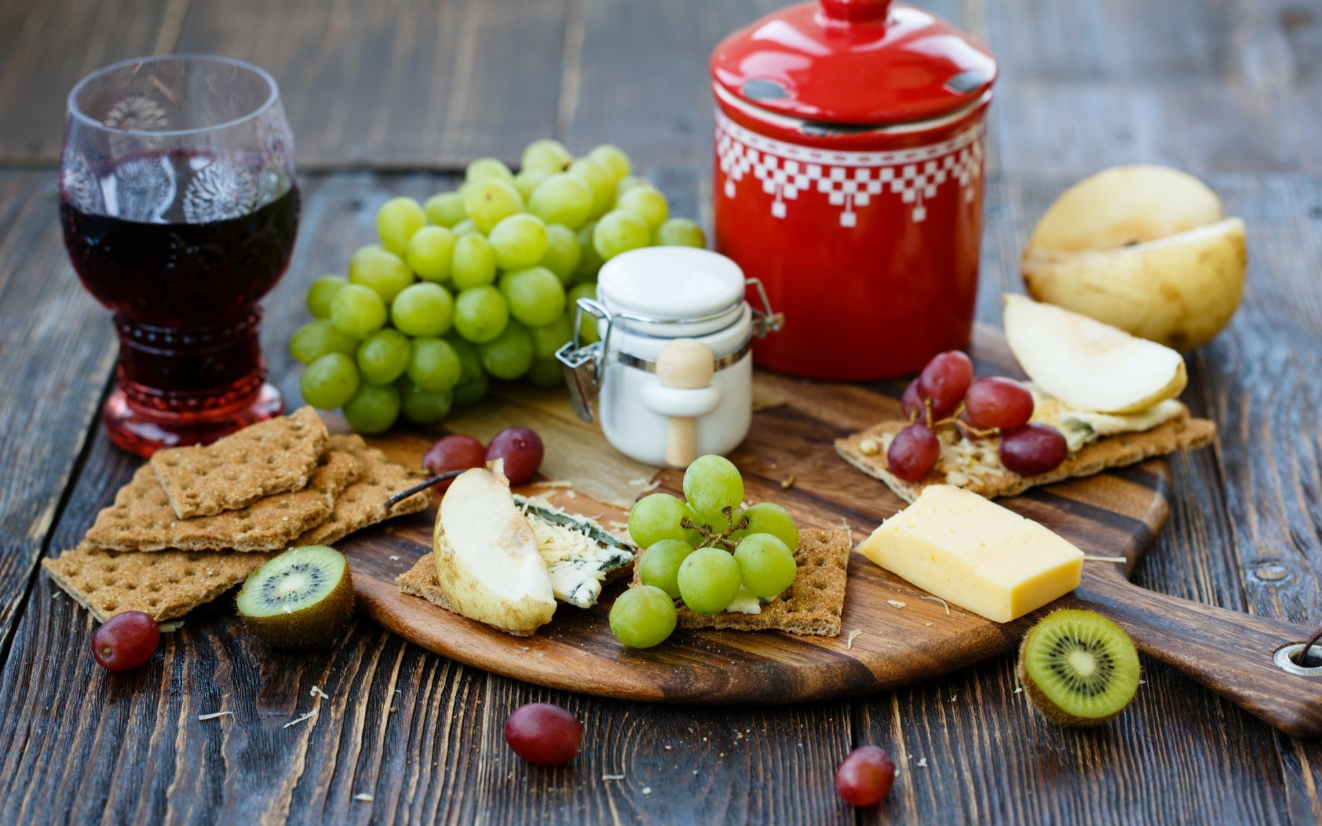 Rustic Still Life: HD Food Harmony on Wooden Board
