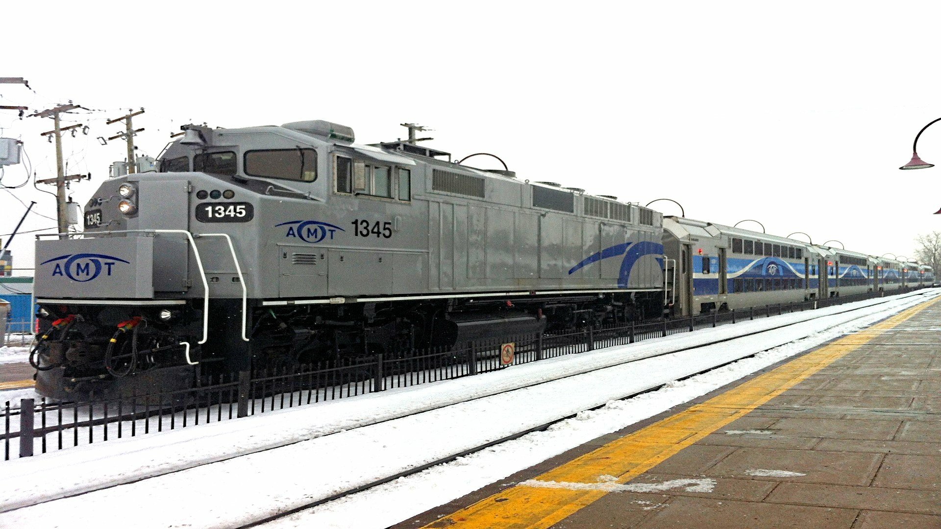 High-Definition Modern Train on Snowy Platform