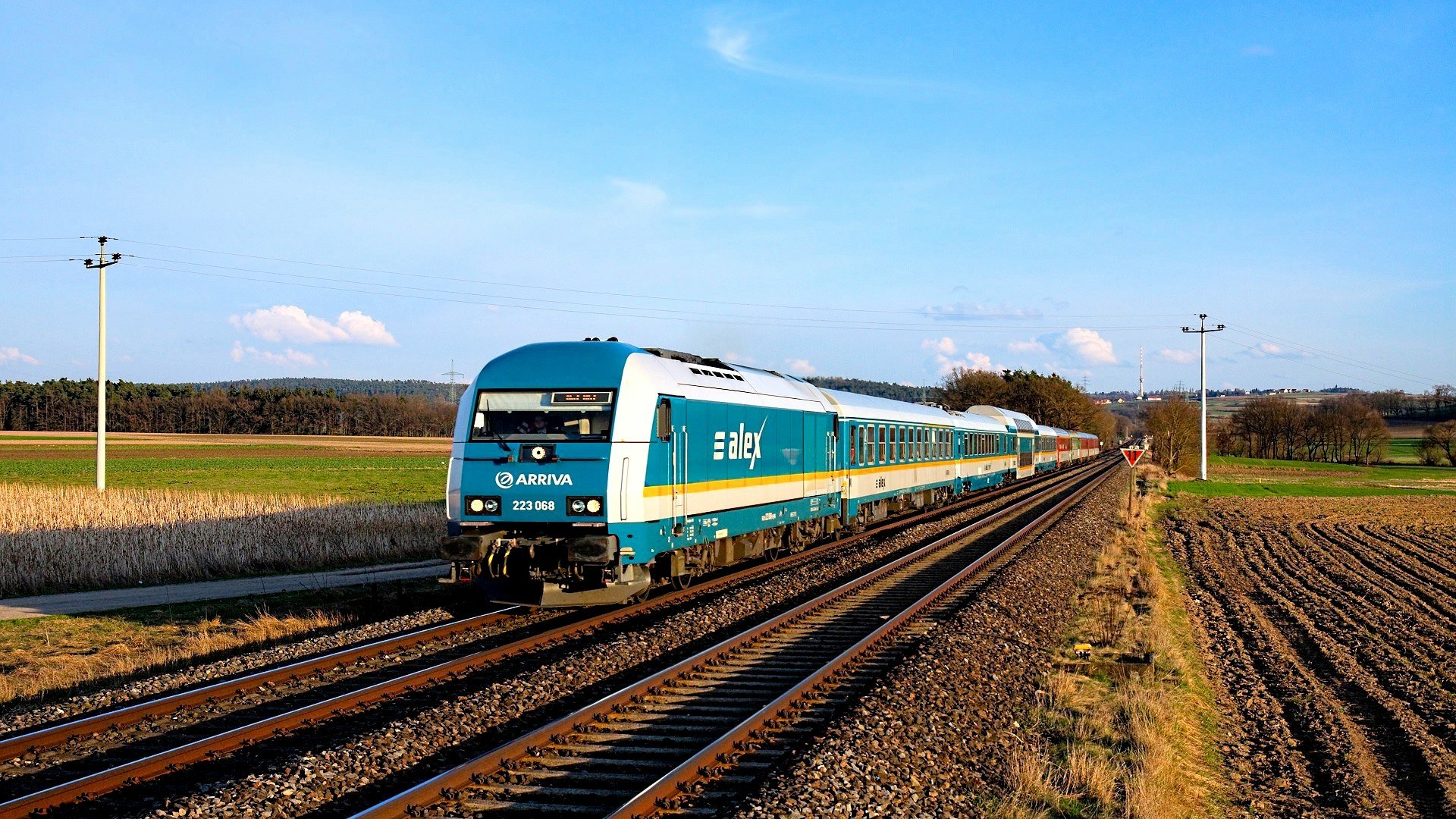 High-Definition Train Journey Through Scenic Countryside