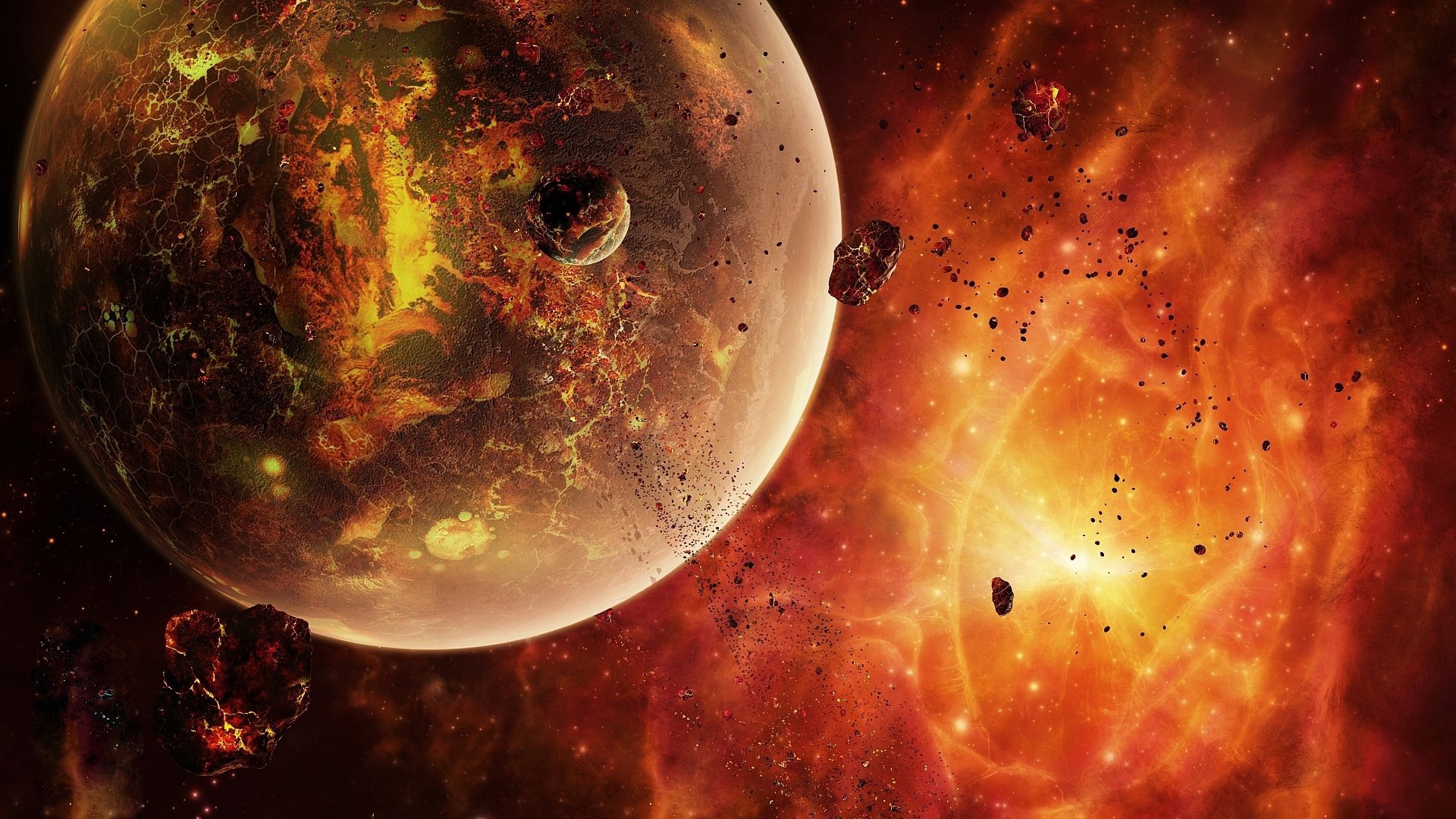 Emberworld: Sci‑Fi Planet HD Wallpaper | 1920x1080 | Wallpaper Abyss