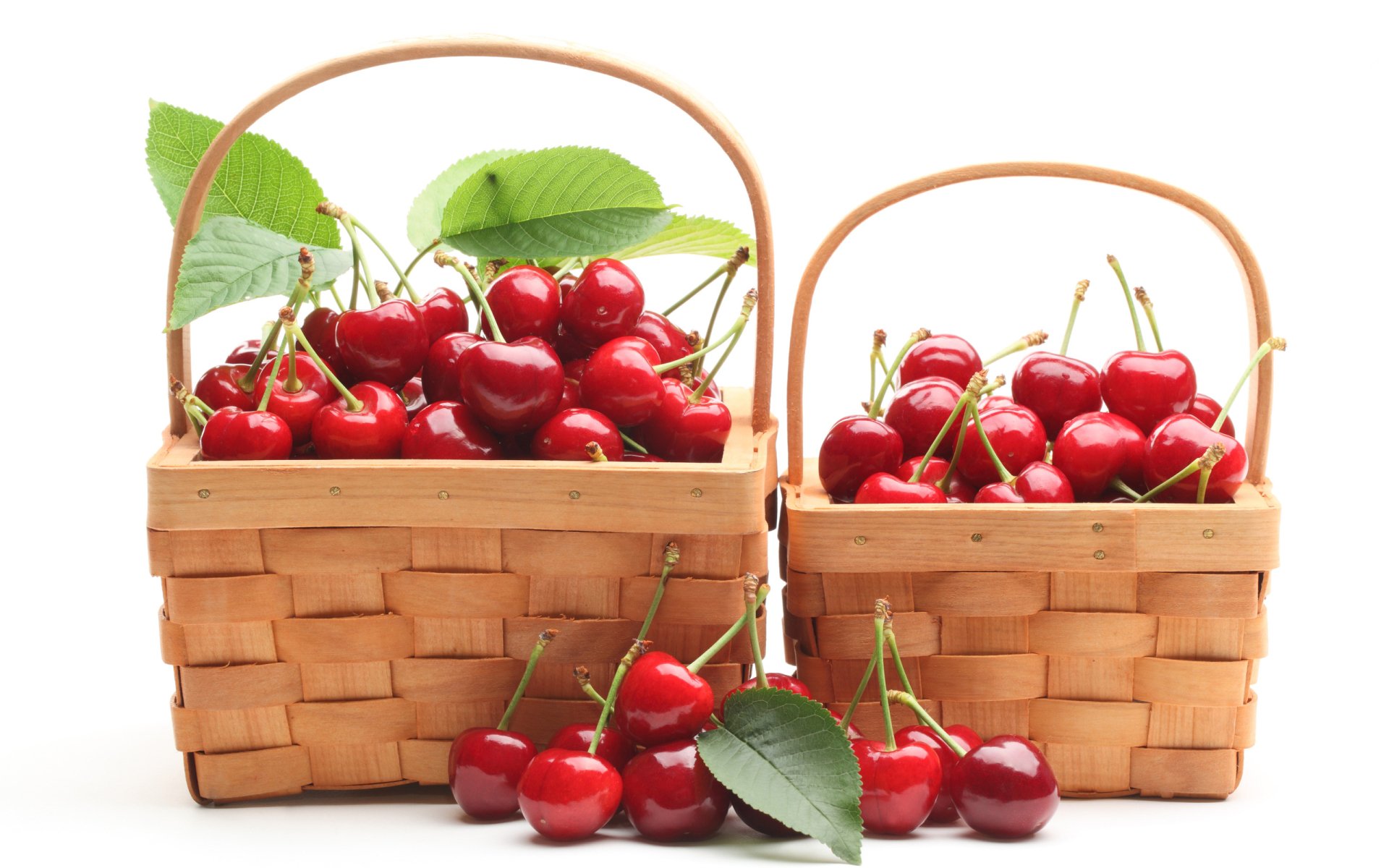 Fresh Cherry Bounty: Vibrant HD Food Wallpaper