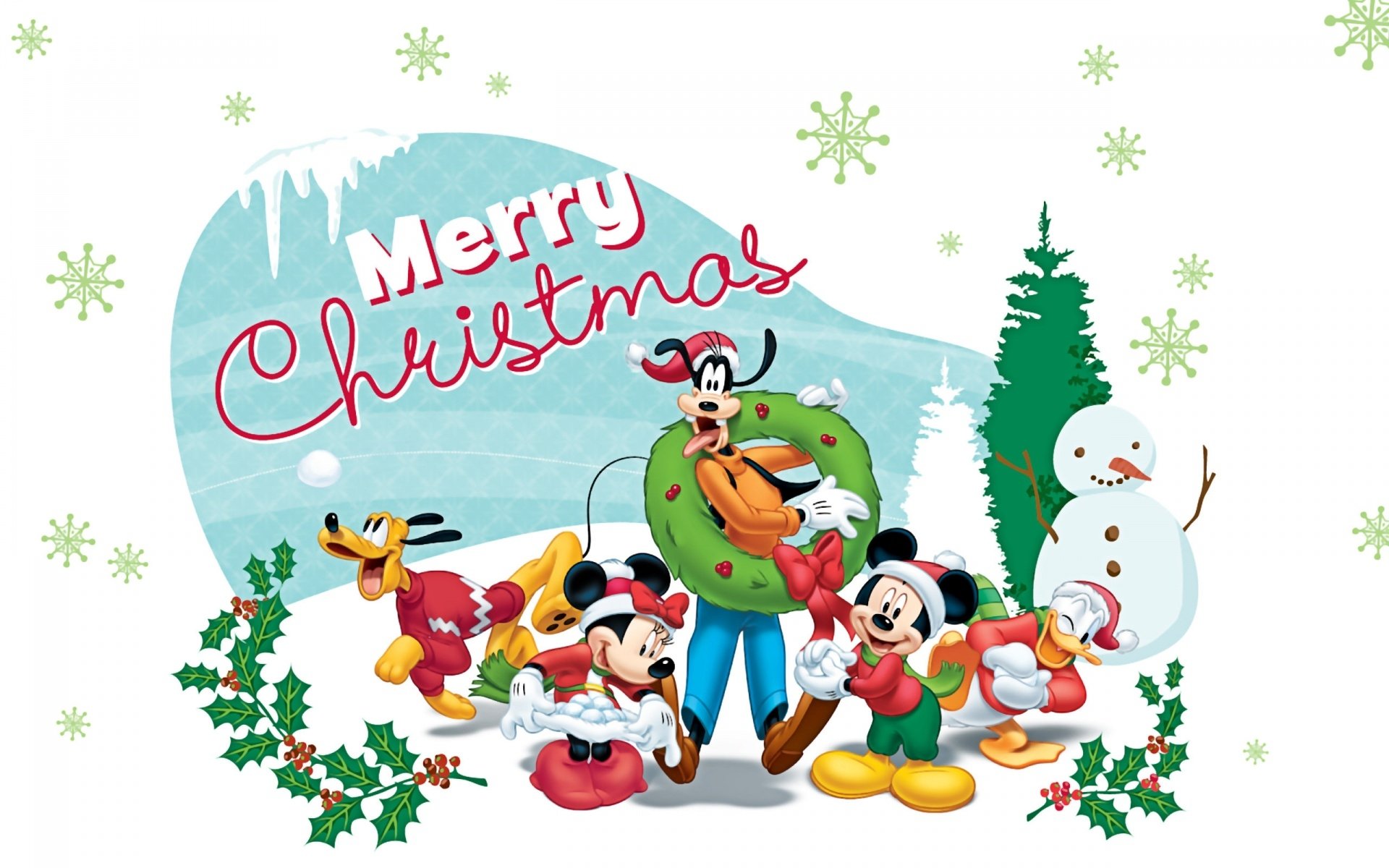 HD Wallpaper: Merry Christmas with Mickey and Friends
