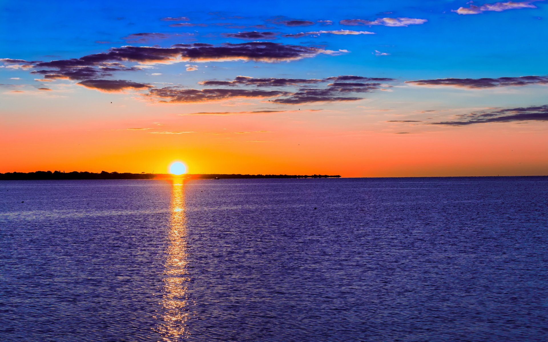 Stunning HD Sunset Over Tranquil Nature Waterscape