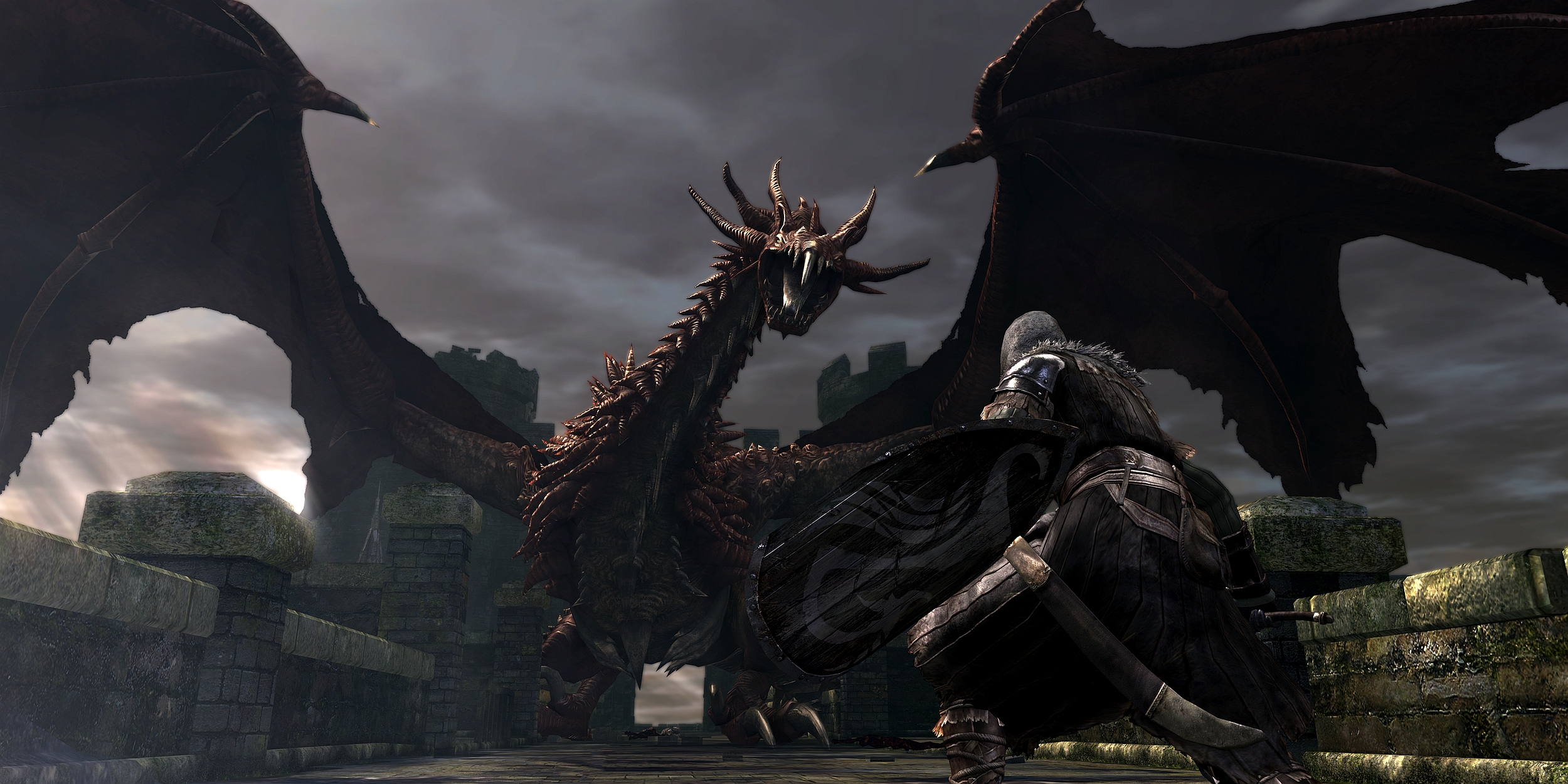 Dark Souls Epic Battle: HD Dragon Showdown Wallpaper