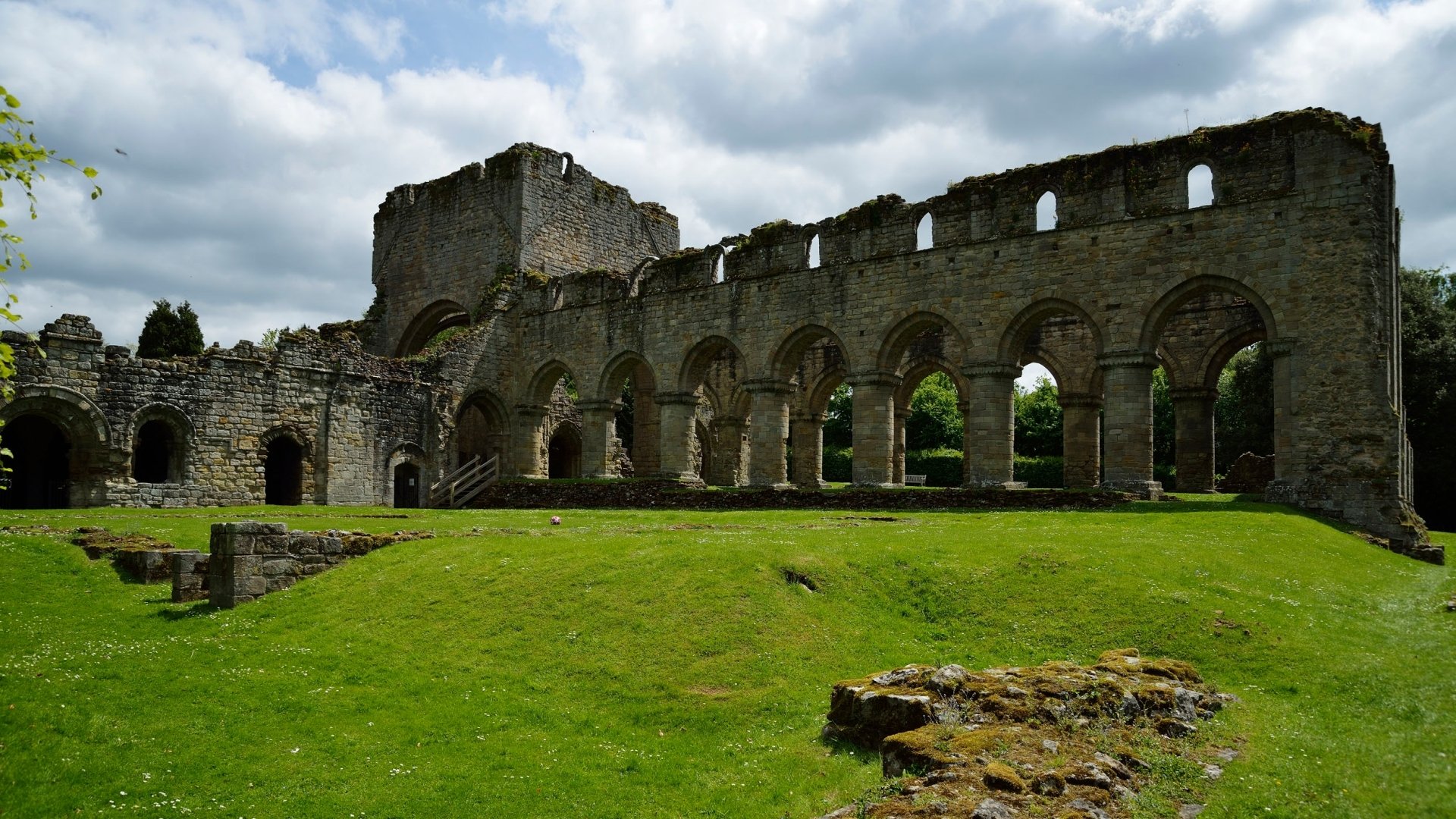 Download Religious Buildwas Abbey HD Wallpaper