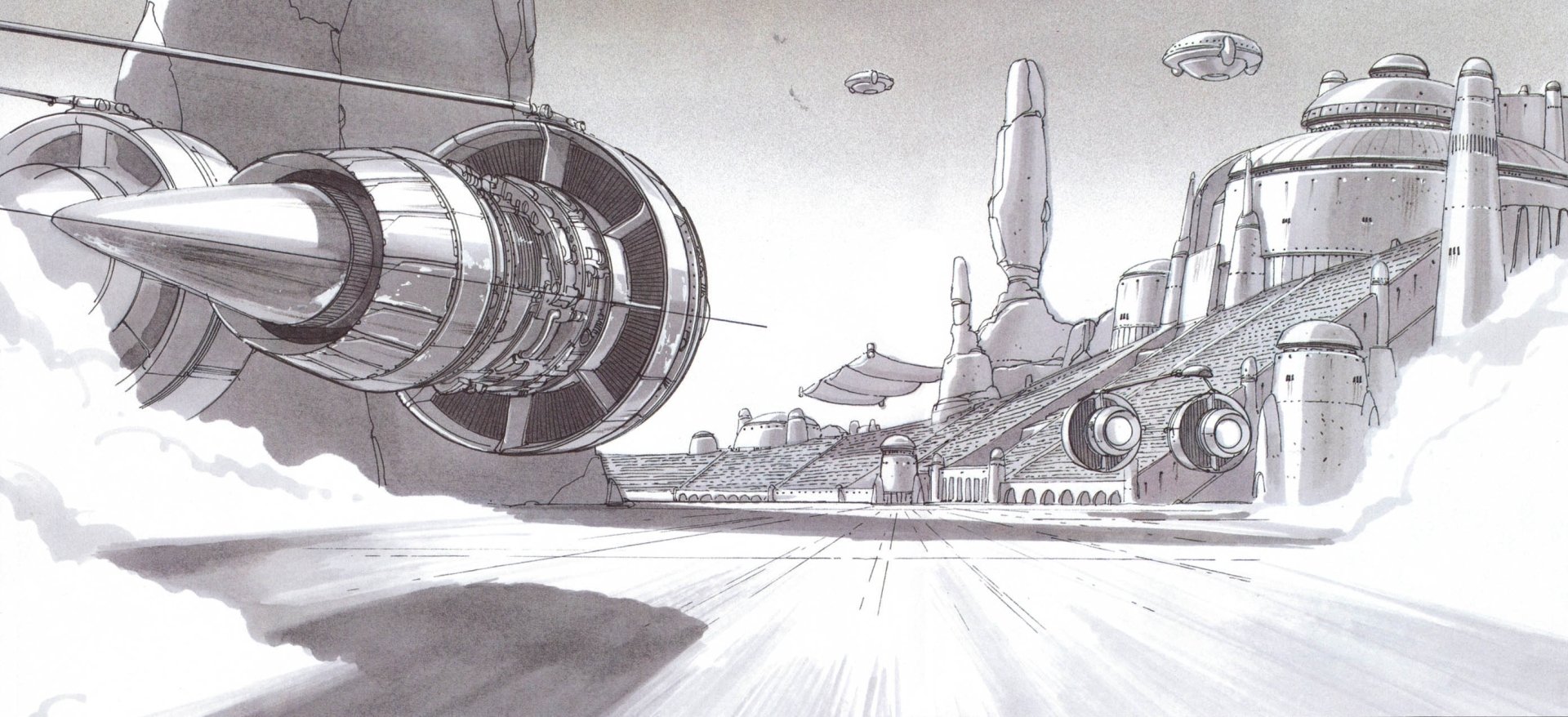 Galactic Runway — Star Wars Sci‑Fi HD Wallpaper | 2785x1273 | Wallpaper ...