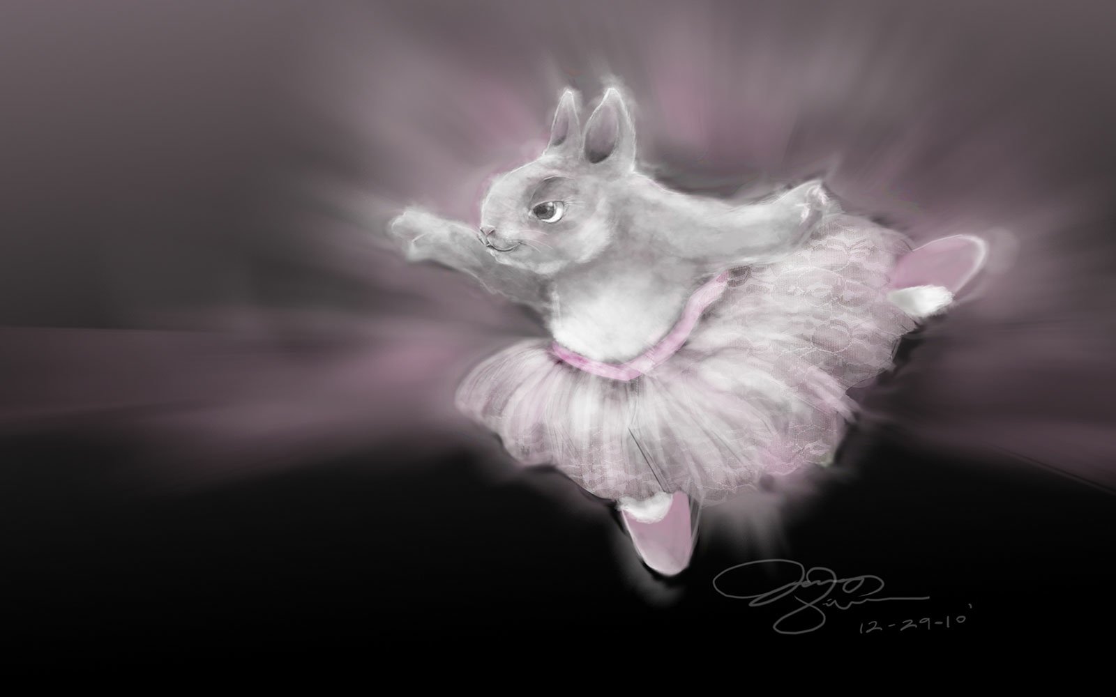 Enchanted Rabbit Ballerina - Fantasy Animal HD Wallpaper