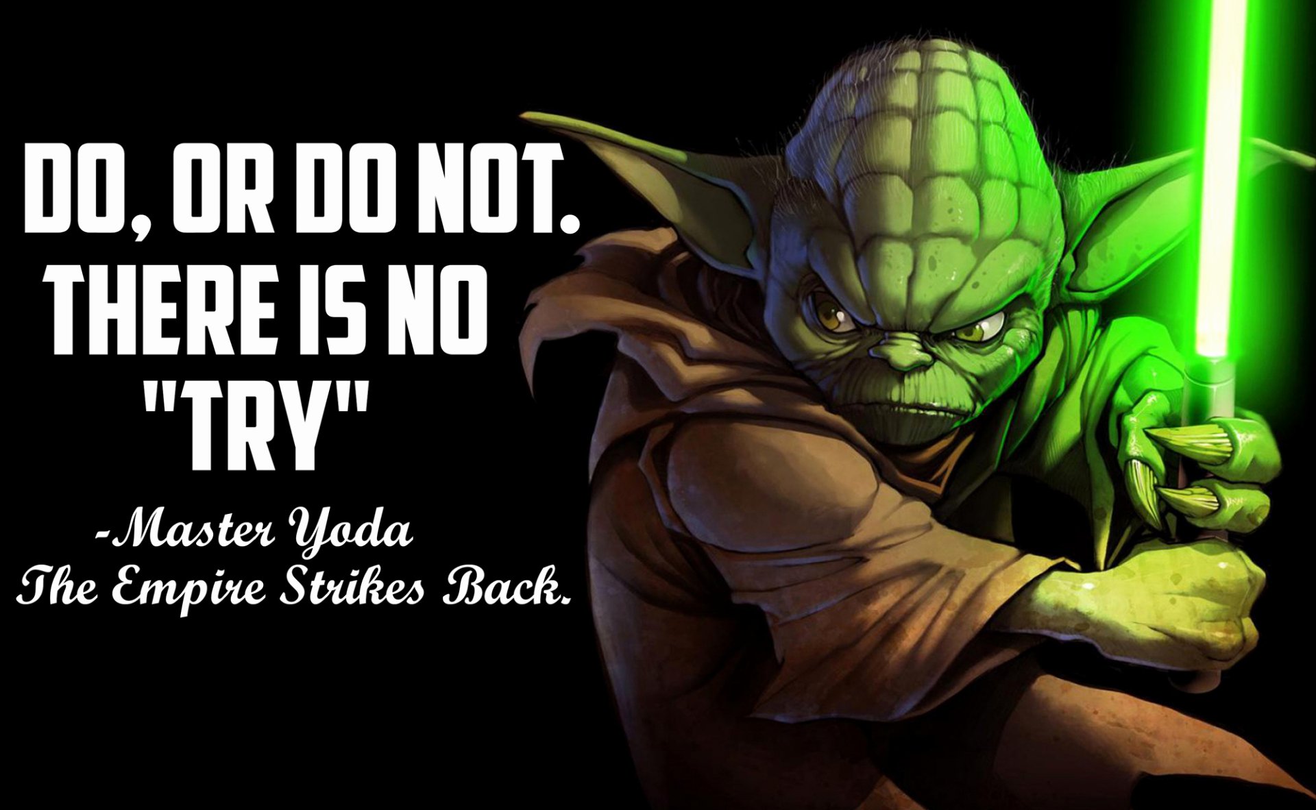 Yoda Wisdom HD Wallpaper – The Empire Strikes Back Iconic Quote