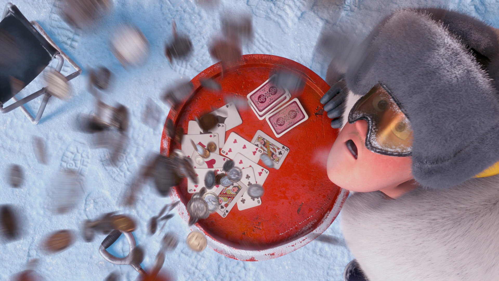 Despicable Me 2 HD Wallpaper: Snowy Card Game Chaos