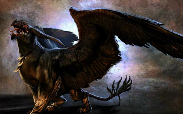 Majestic Griffin-Falcon Fantasy HD Wallpaper by Kree'arra