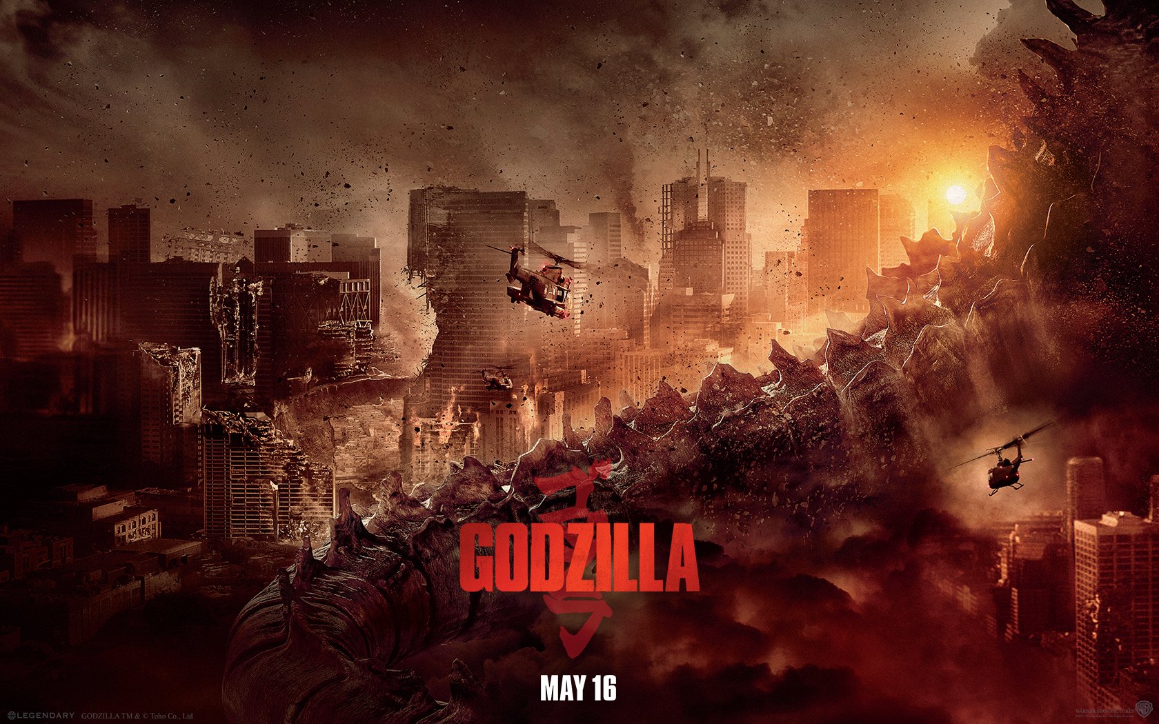 Godzilla 2014 HD Wallpaper – Epic Monster Mayhem in the Cityscape